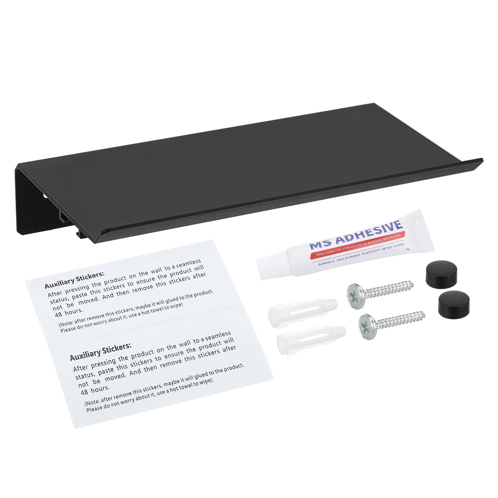 Uxcell Stick-on Wall Shelf Aluminum Wall Mounted Phone Shelf Holder ...