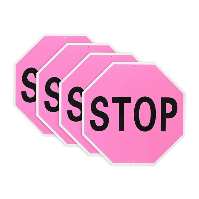 Uxcell Stop Sign 12x12 Inch Aluminum Reflective Street Slow Warning ...