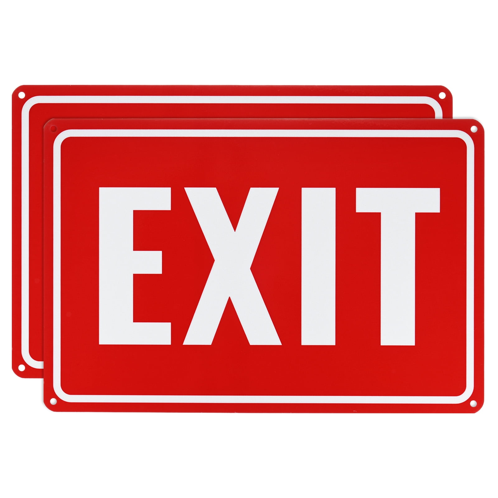 Uxcell 2 Pcs Exit Sign 13.78'' x 9.84'' Aluminum Reflective Enter Here ...