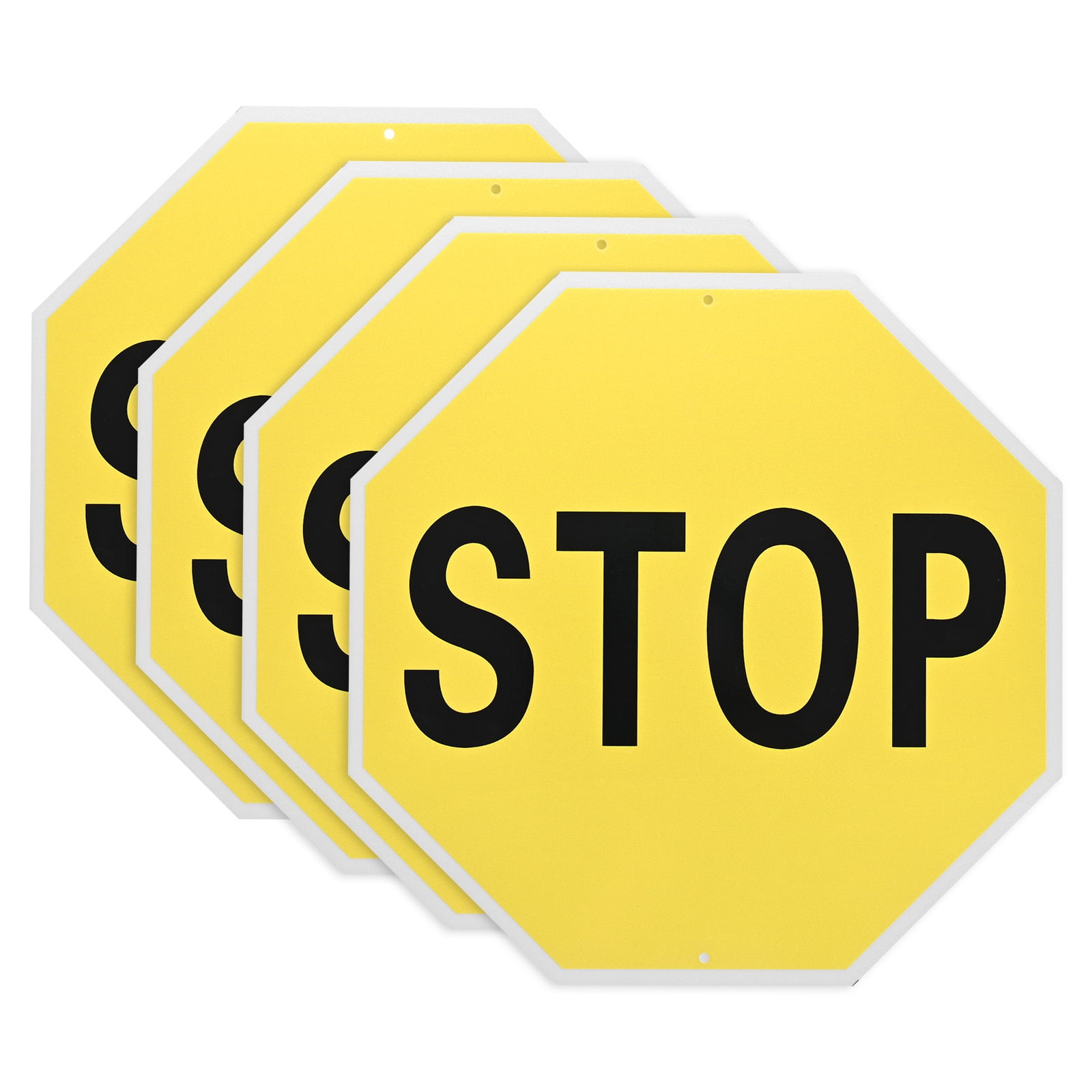 Uxcell Stop Sign 18x18 Inch Aluminum Reflective Street Slow Warning ...