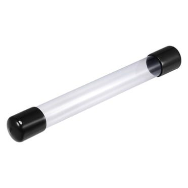 Clear Rigid Tube Round Plastic Tubing with Black Rubber Cap, 305mm/ 12 ...