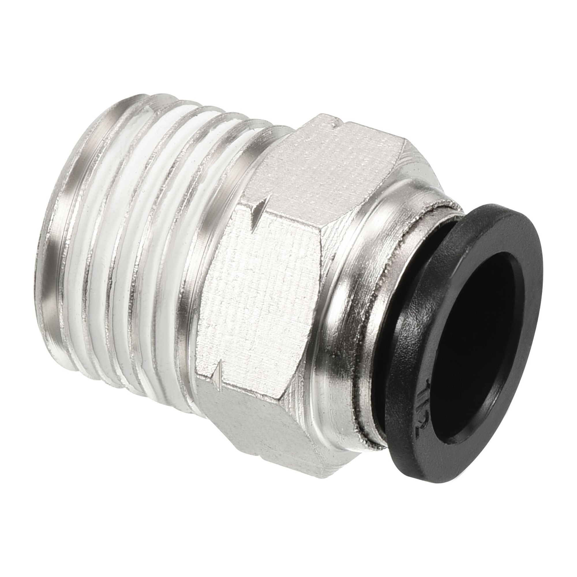 Uxcell Straight Coupling Adapter 1/2NPT Push to Fit 1/2 Inch OD Hose Connect Fittings, Black ...