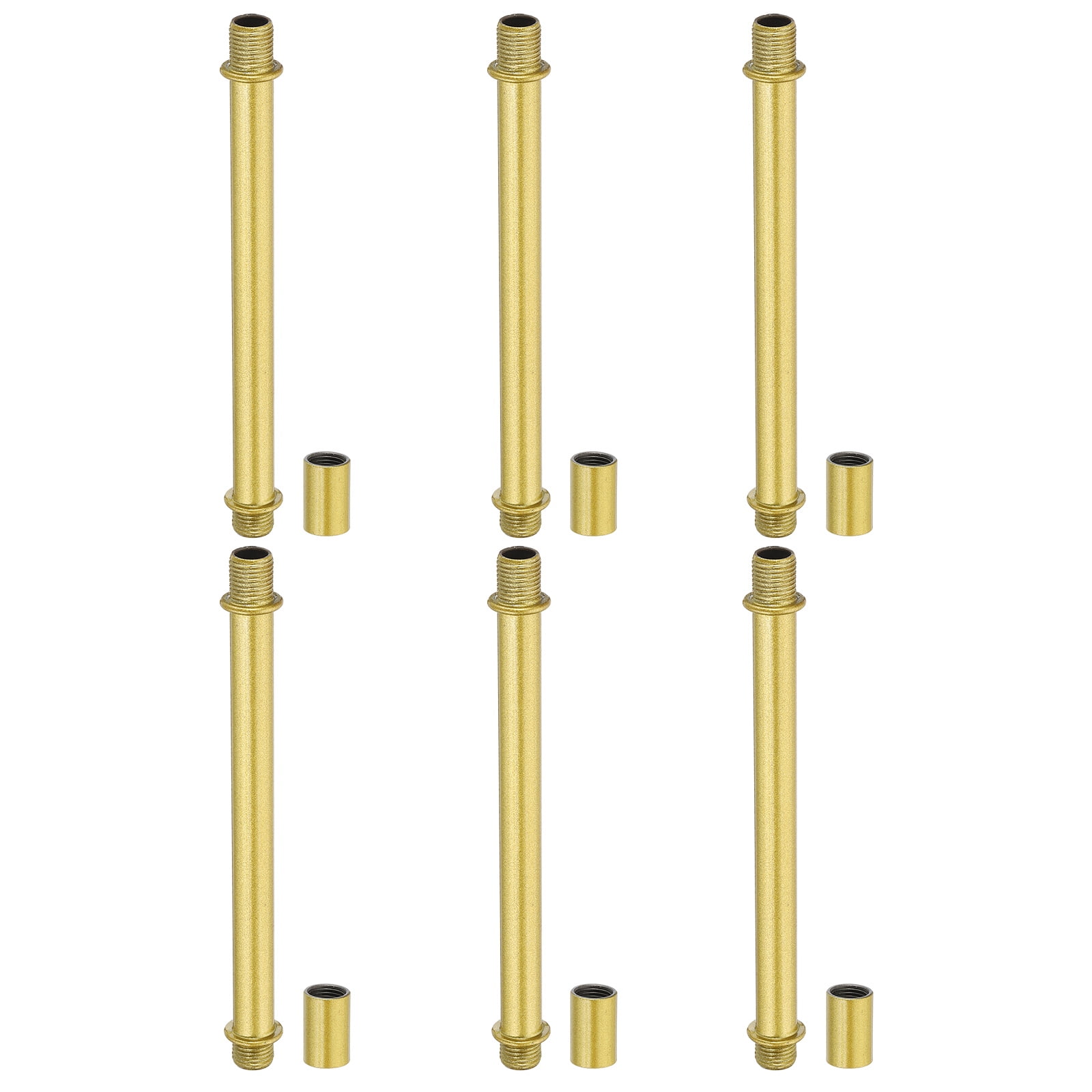 Uxcell Straight Pipe Lamp Stems Rod Kit, M10 100mm l Rod with Nut, Gold ...