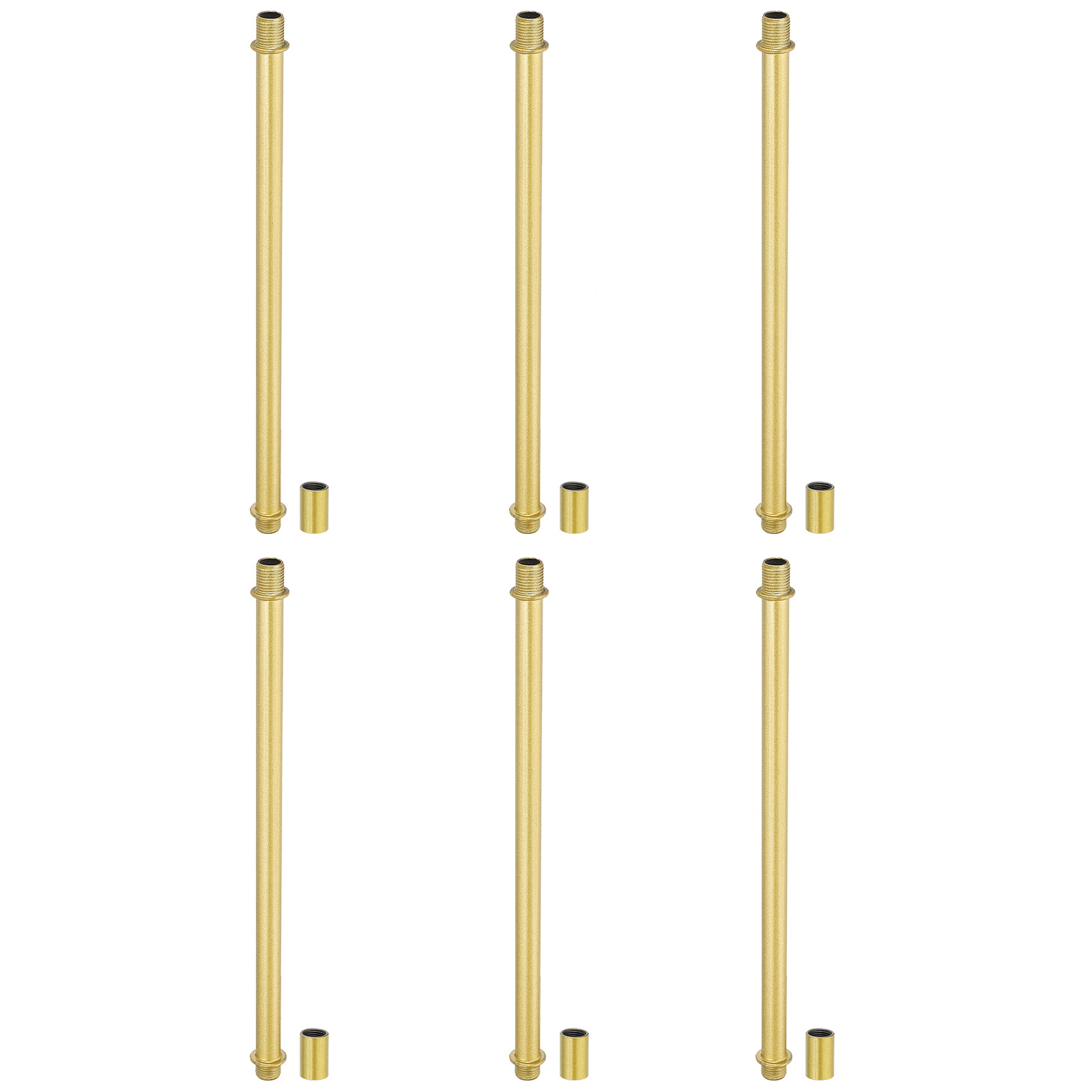 Uxcell Straight Pipe Lamp Stems Rod Kit, M10 200mm l Rod with Nut, Gold ...
