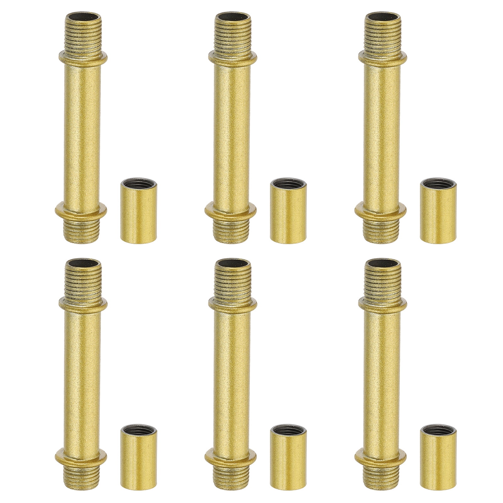Uxcell Straight Pipe Lamp Stems Rod Kit, M10 50mm l Rod with Nut, Gold ...