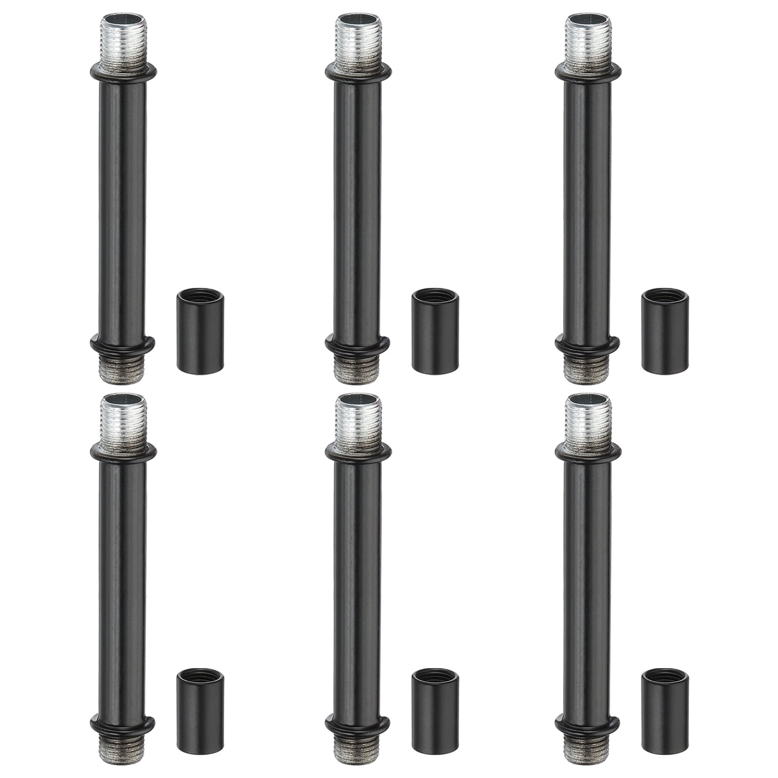 Uxcell Straight Pipe Lamp Stems Rod Kit, M10 80mm l Rod with Nut, Black ...