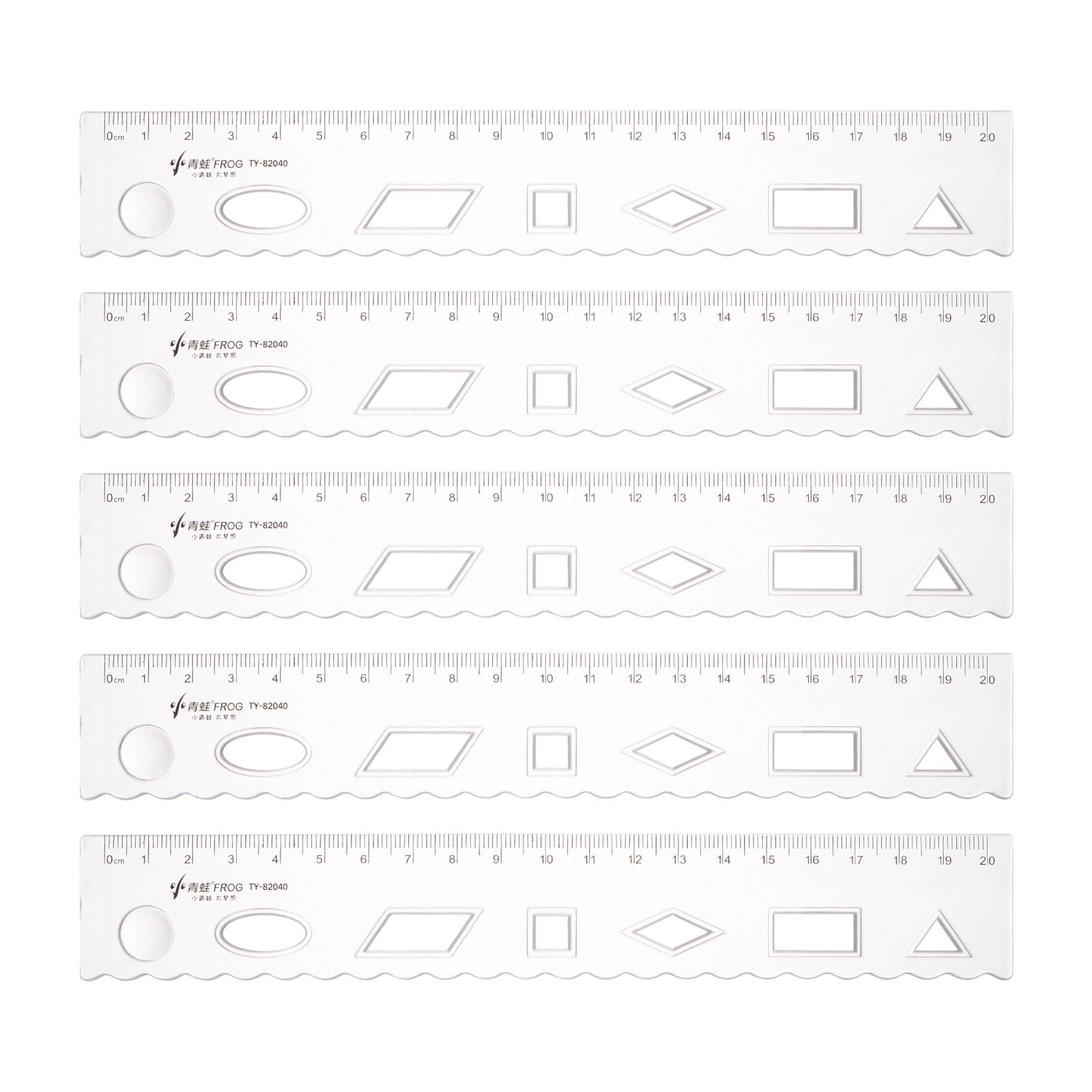 Uxcell Straight Plastic Ruler 20cm Metric Measuring Tool Hollow Design ...