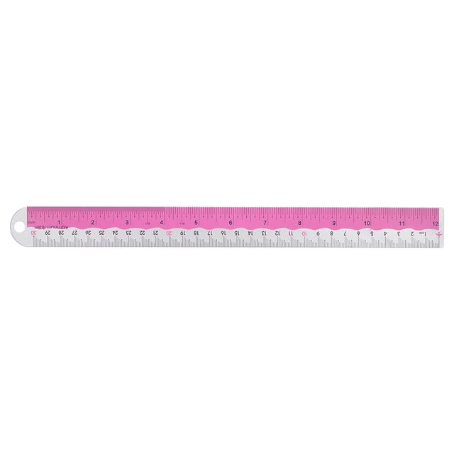 Uxcell Straight Ruler 12 Inch Metric English Measuring Tool Hot Pink ...