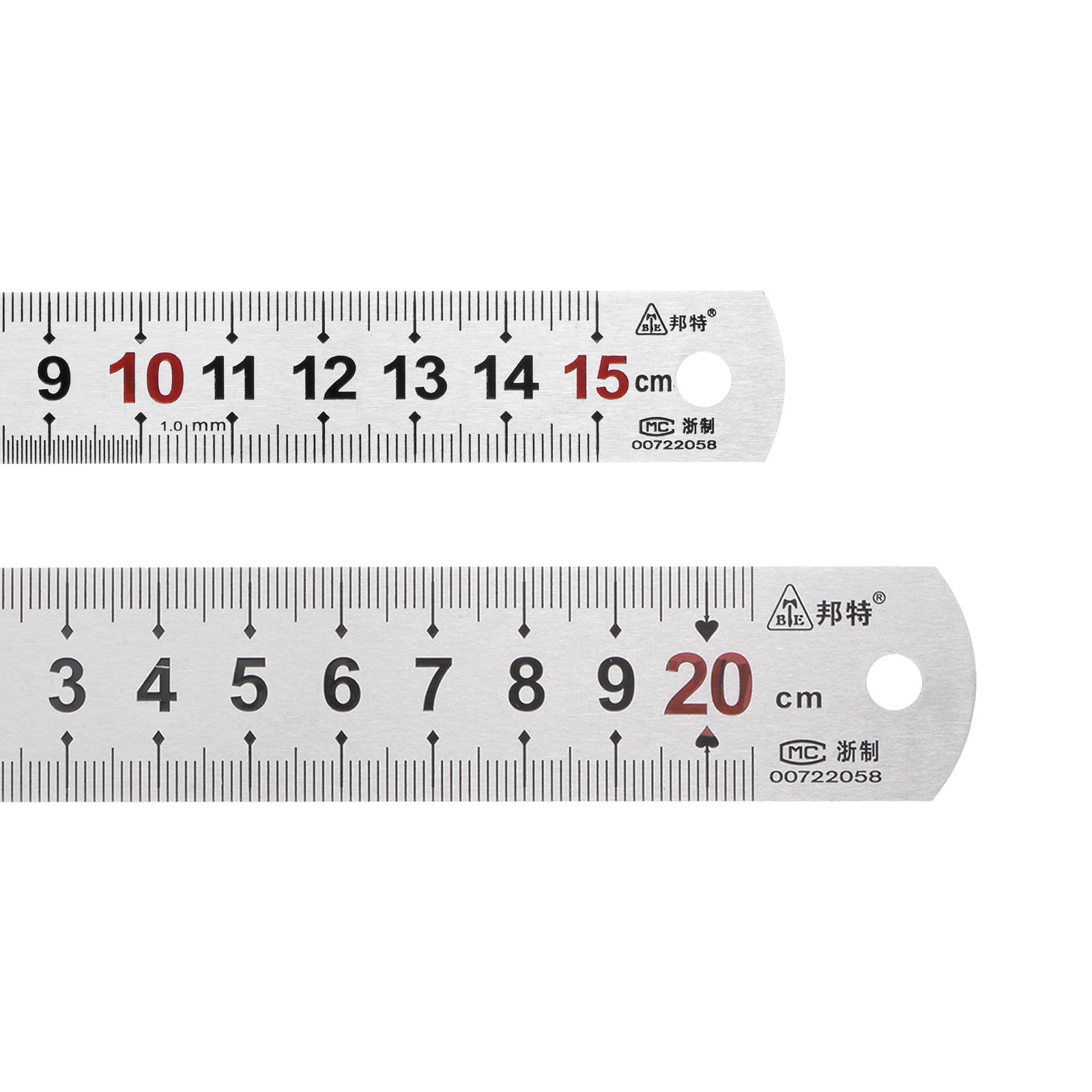 Uxcell Straight Ruler Set 15x1.9CM & 20x2.6CM Stainless Steel Ruler Kit ...