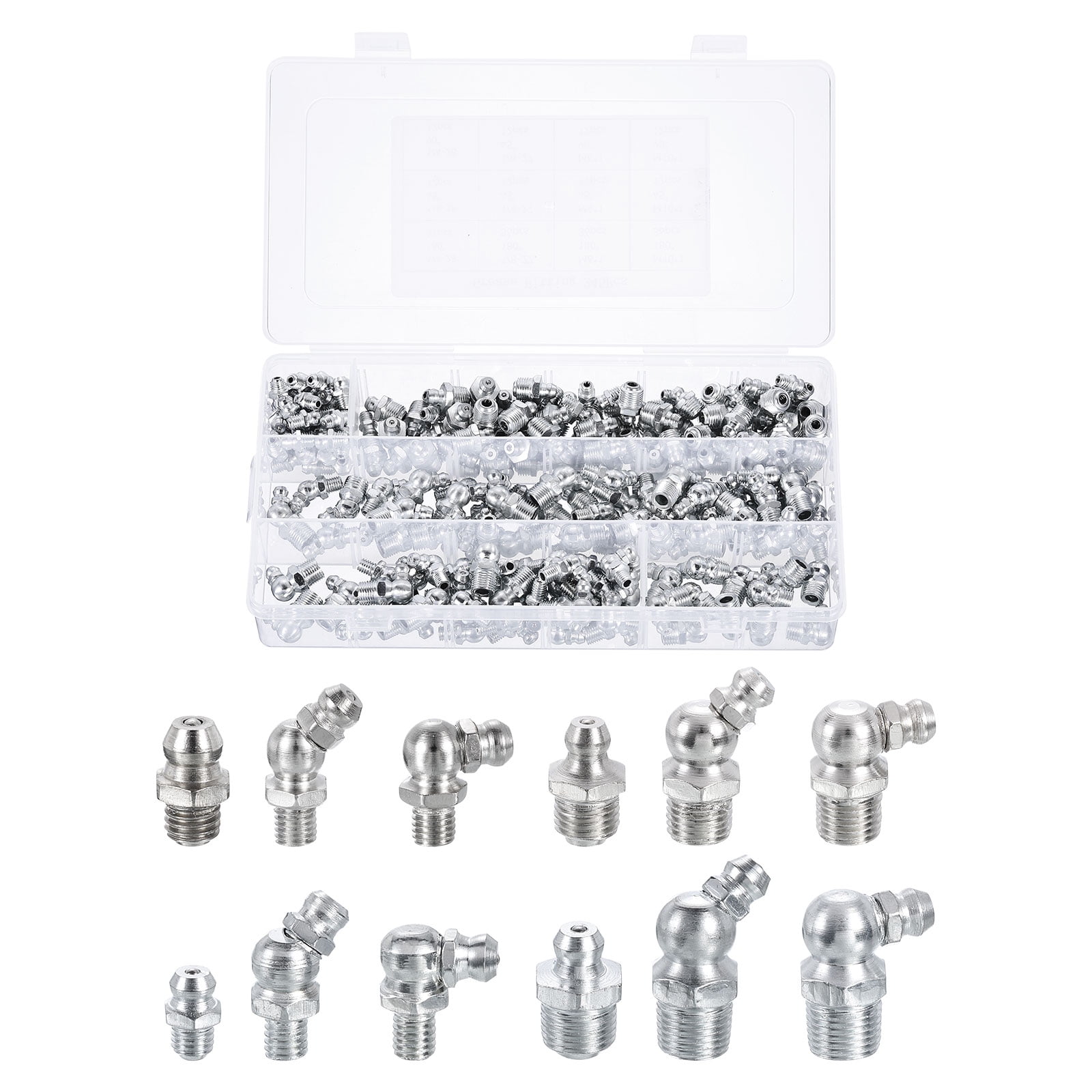 Uxcell Straight and Angled Grease Fitting 1/4"-28 1/8"-27 M6 M10 Thread ...