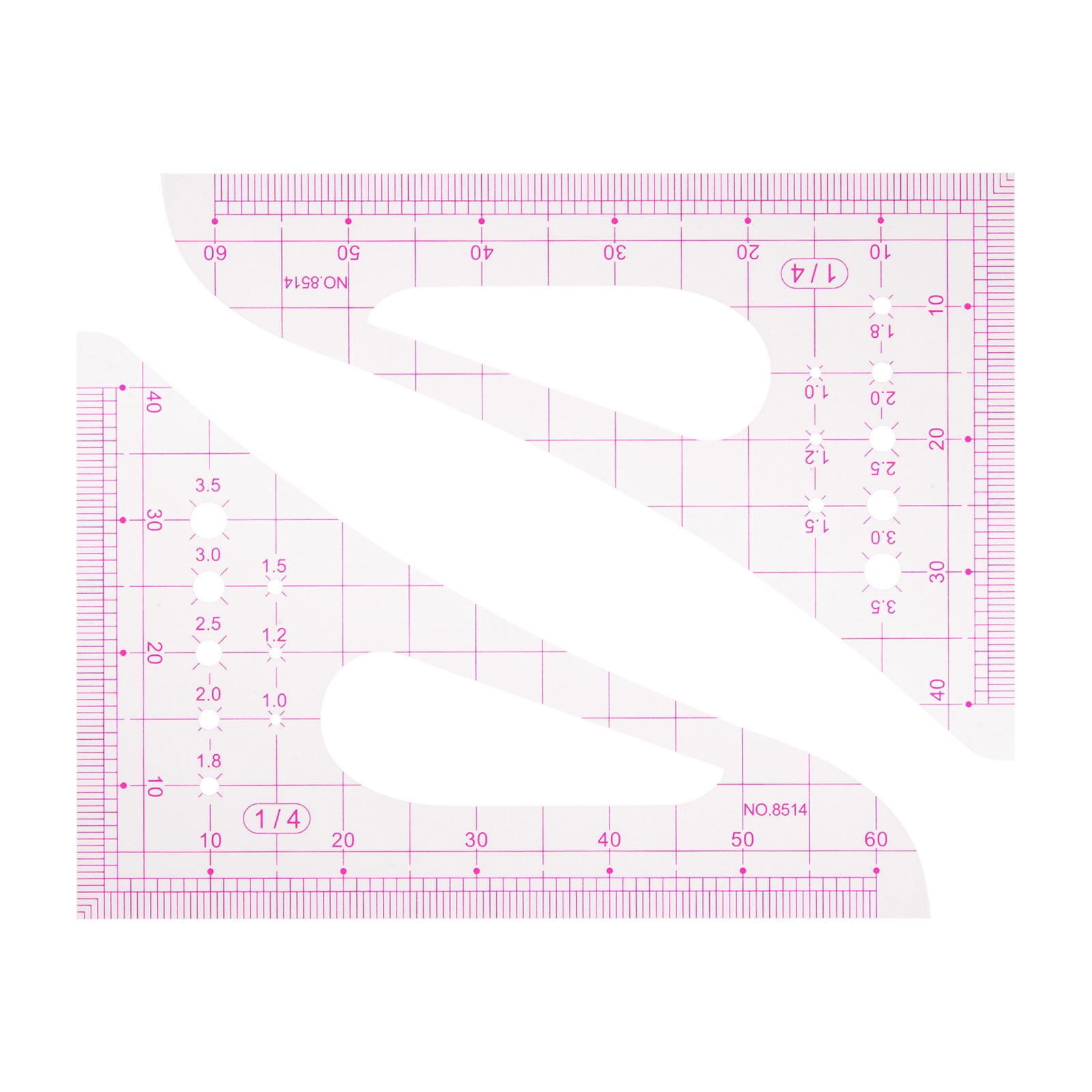 Uxcell Styling Sewing French Curve Ruler, 16x11cm Clear Sewing Pattern ...