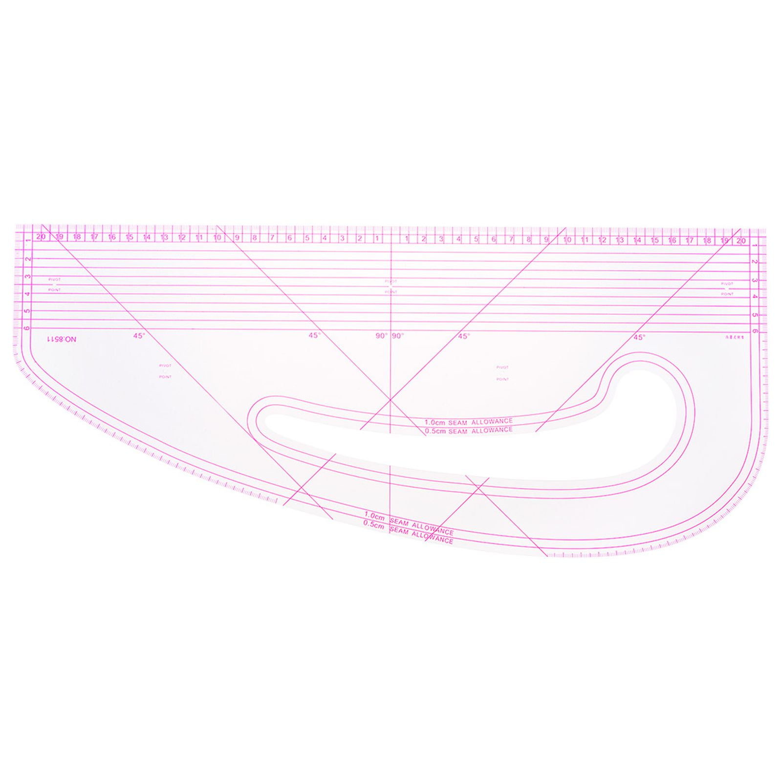 Uxcell Styling Sewing French Curve Ruler, 43x19cm Clear Sewing Pattern ...