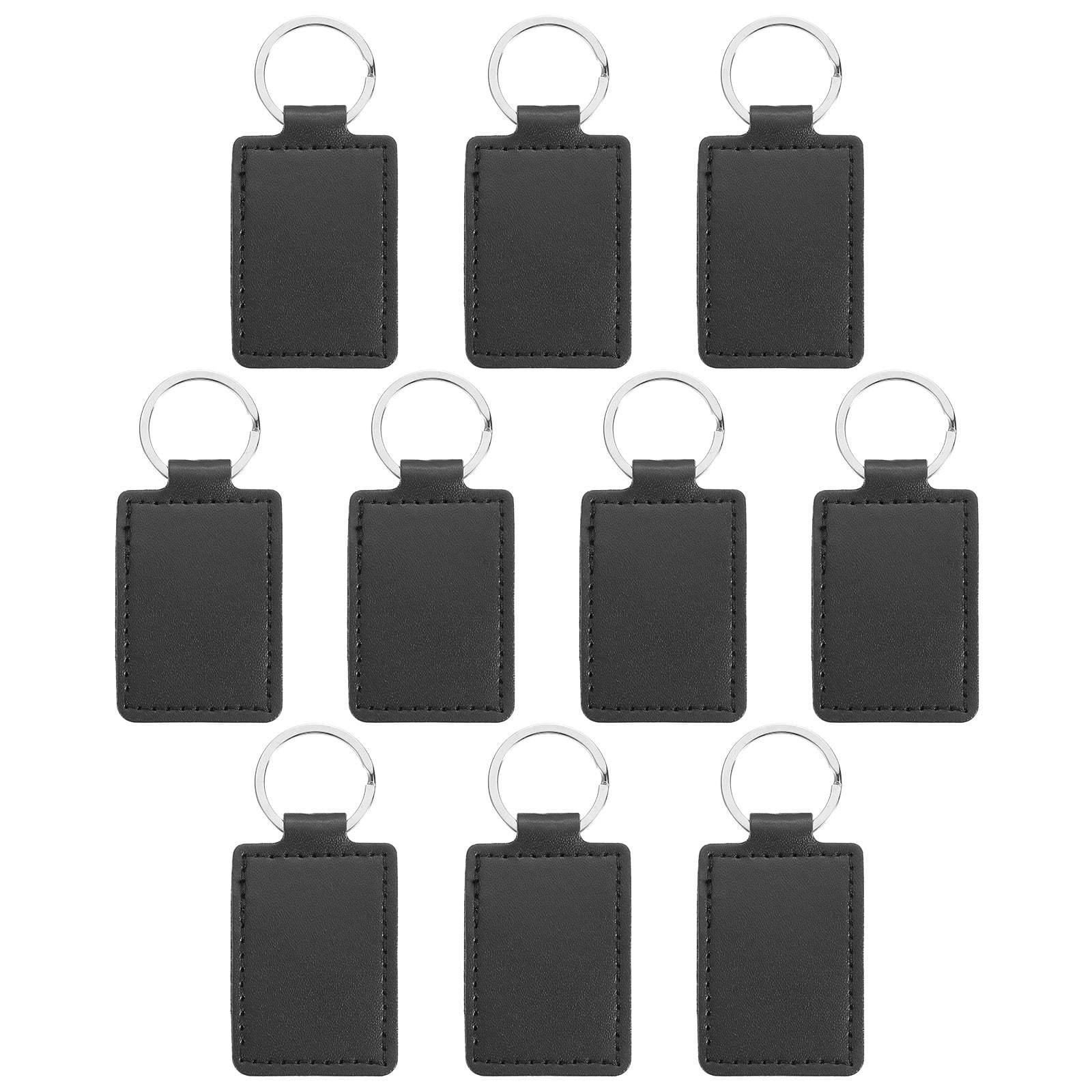 Uxcell Sublimation Blank Keychains, 10Pcs Rectangle Leather Keychain ...