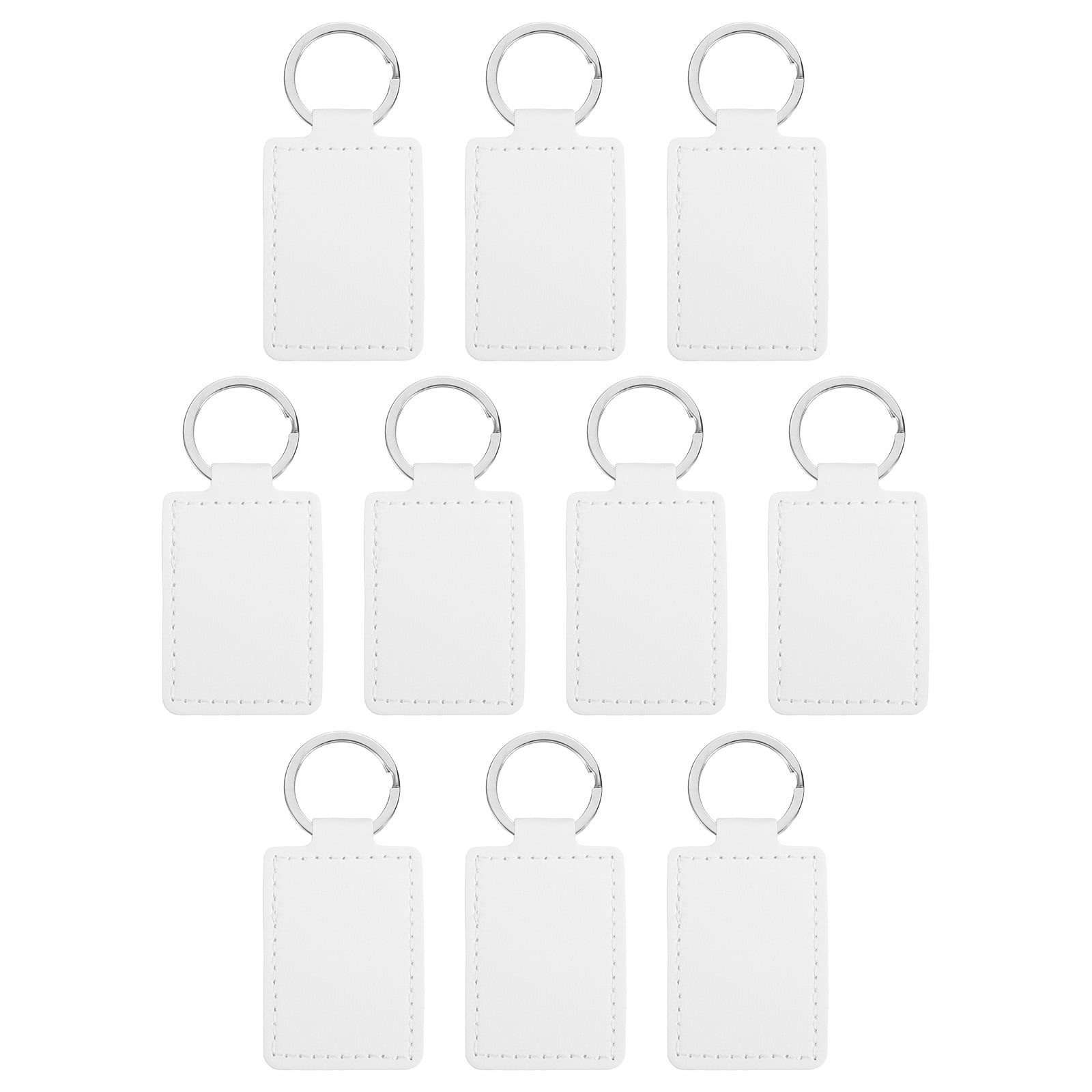 Uxcell Sublimation Blank Keychains, 10Pcs Rectangle Leather Keychain ...