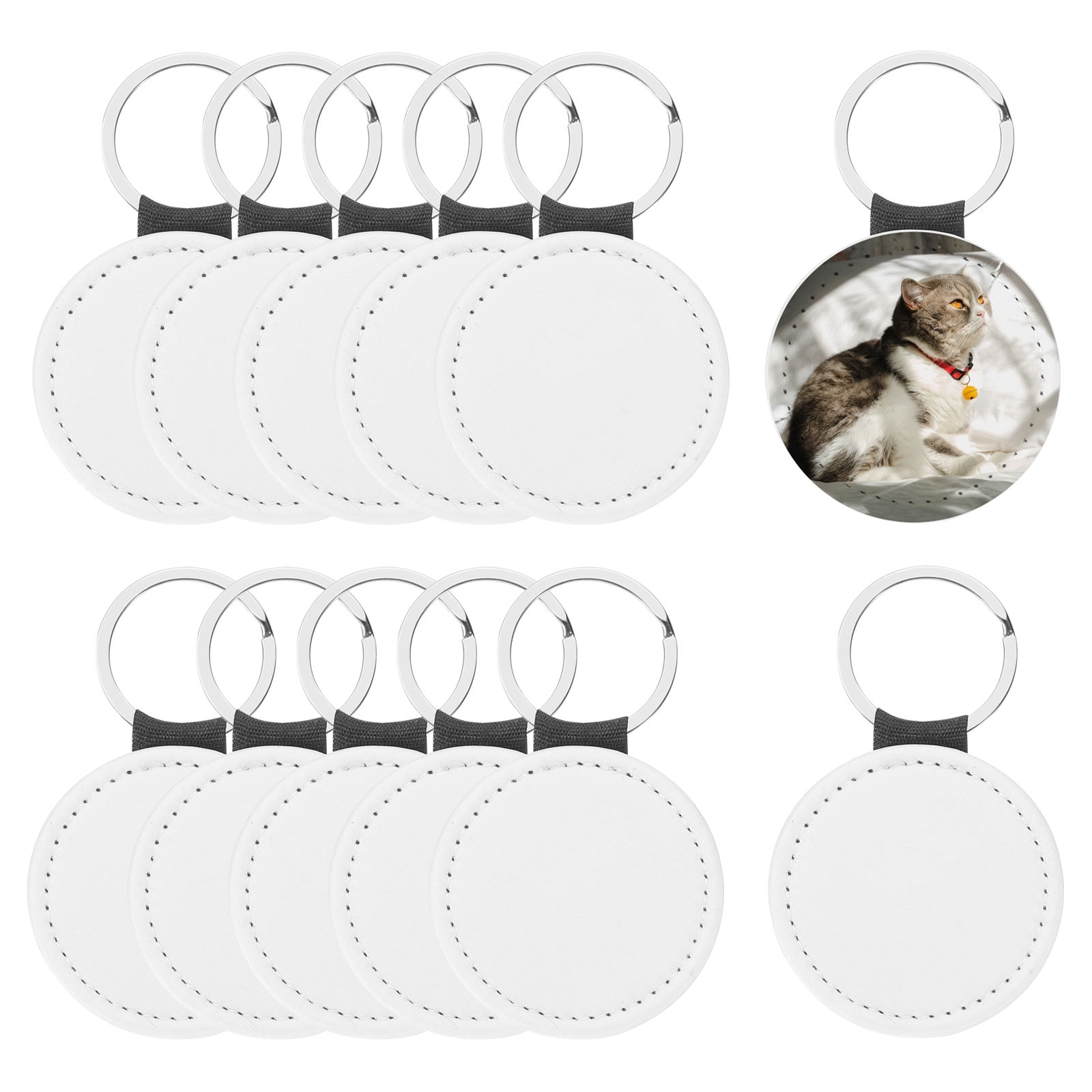 Uxcell Sublimation Blank Keychains, 12 Pcs Round Keychain Blanks Bulk ...