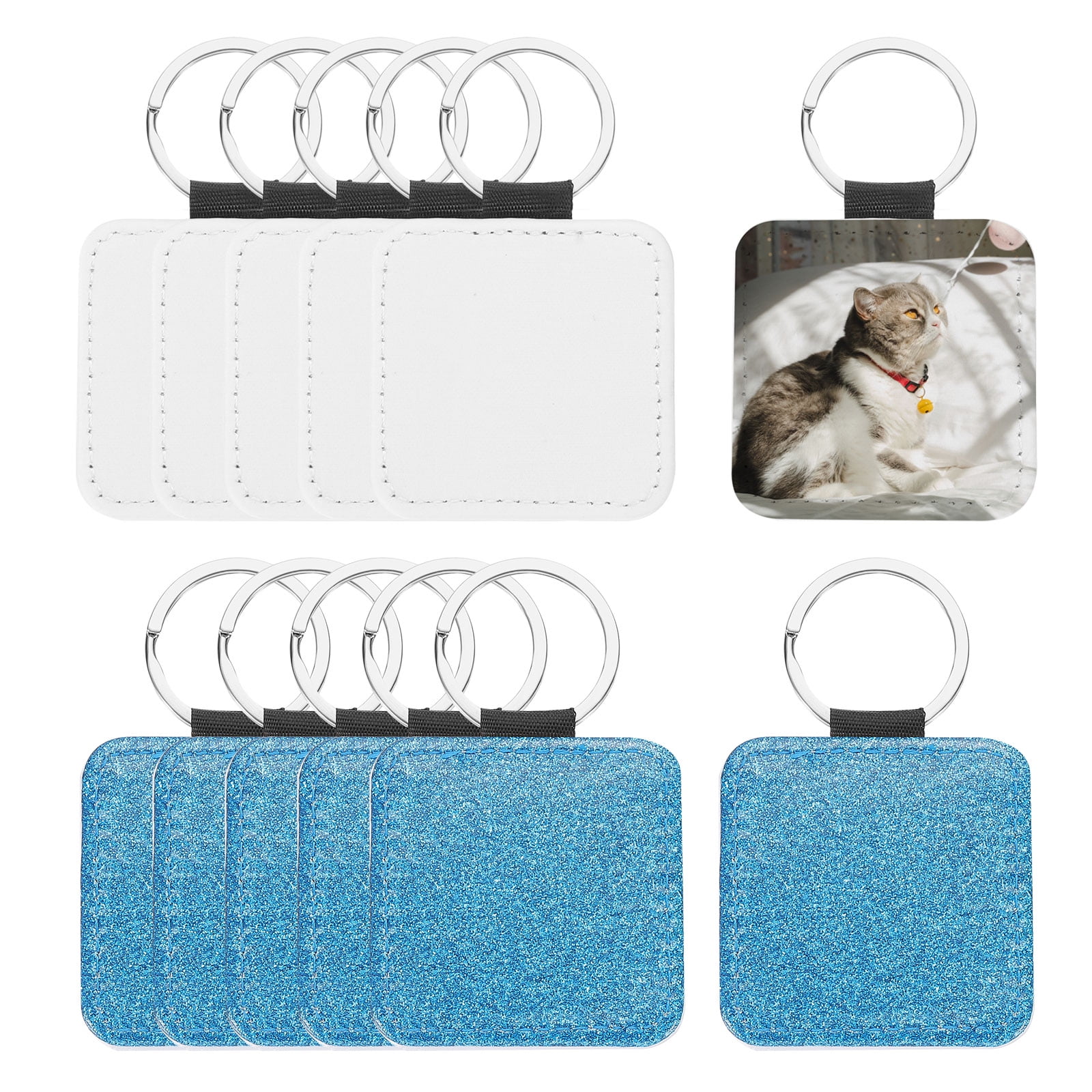 Uxcell Sublimation Blank Keychains, 12 Pcs Square Keychain Blanks Bulk ...