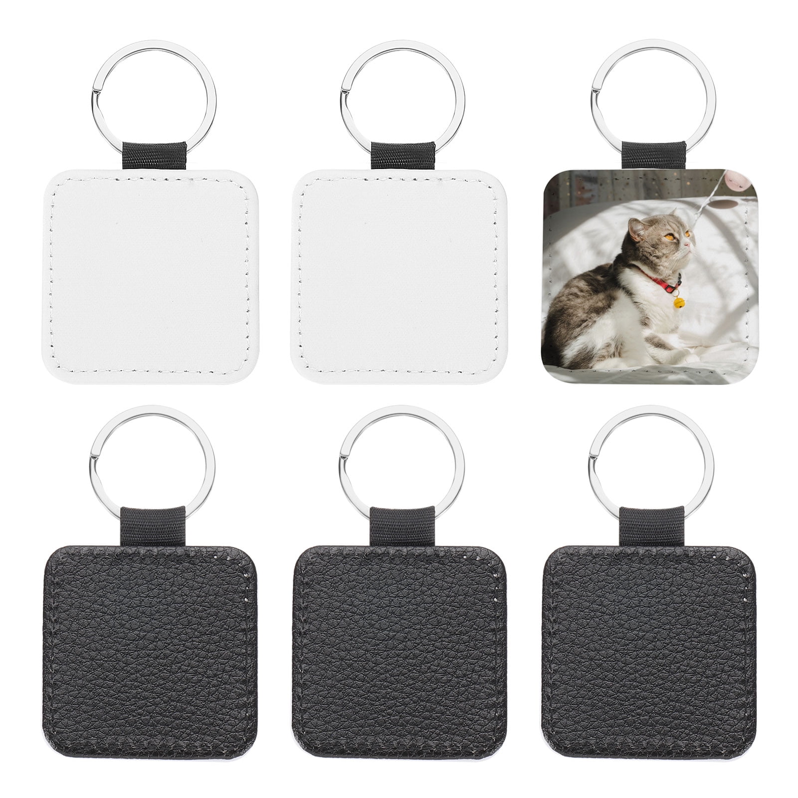 Uxcell Sublimation Blank Keychains, 6 Pcs Square Keychain Blanks Bulk ...
