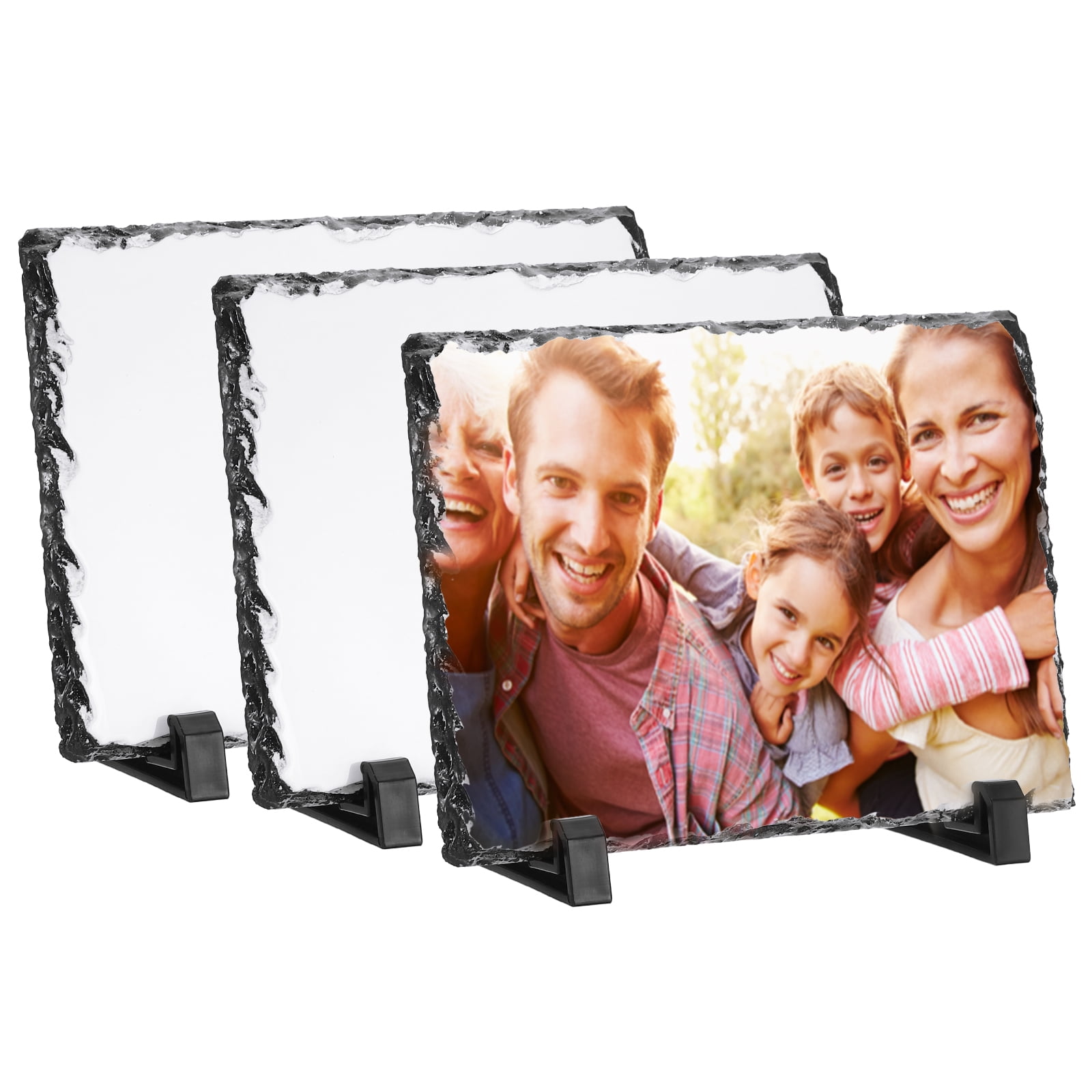 Uxcell Sublimation Slate Blanks, 3 Pcs Rectangular Photo Frame Heat ...