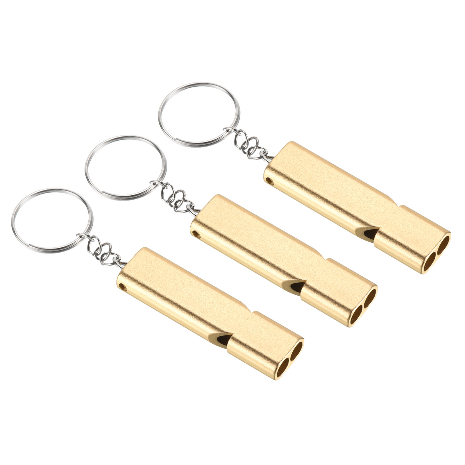 Uxcell Survival Whistle, Double Tubes Whistles Super Loud, Gold, 3 Pack ...
