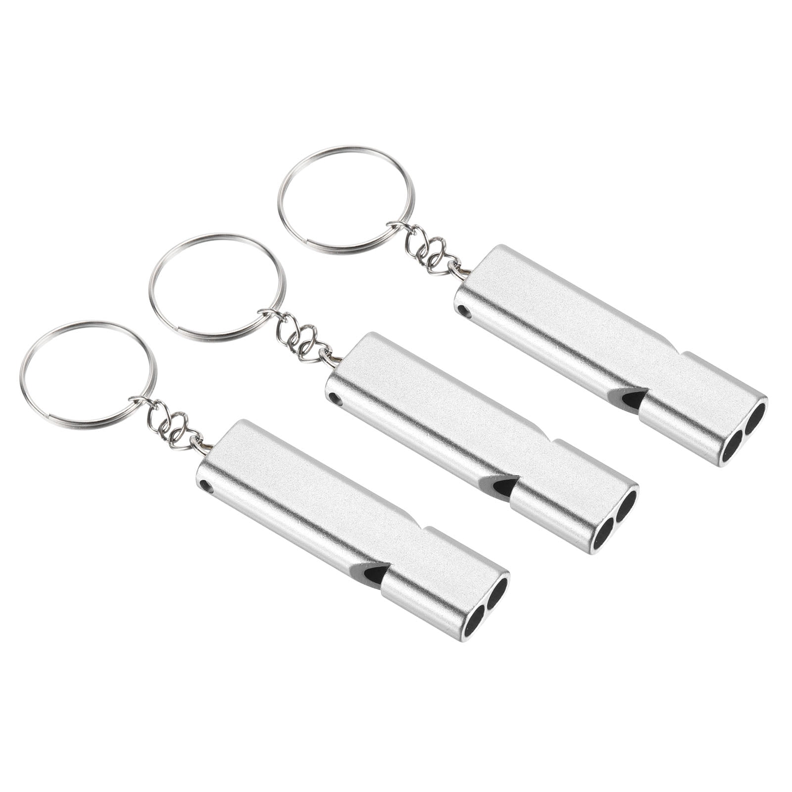 Uxcell Survival Whistle, Double Tubes Whistles Super Loud, Silver, 3 ...