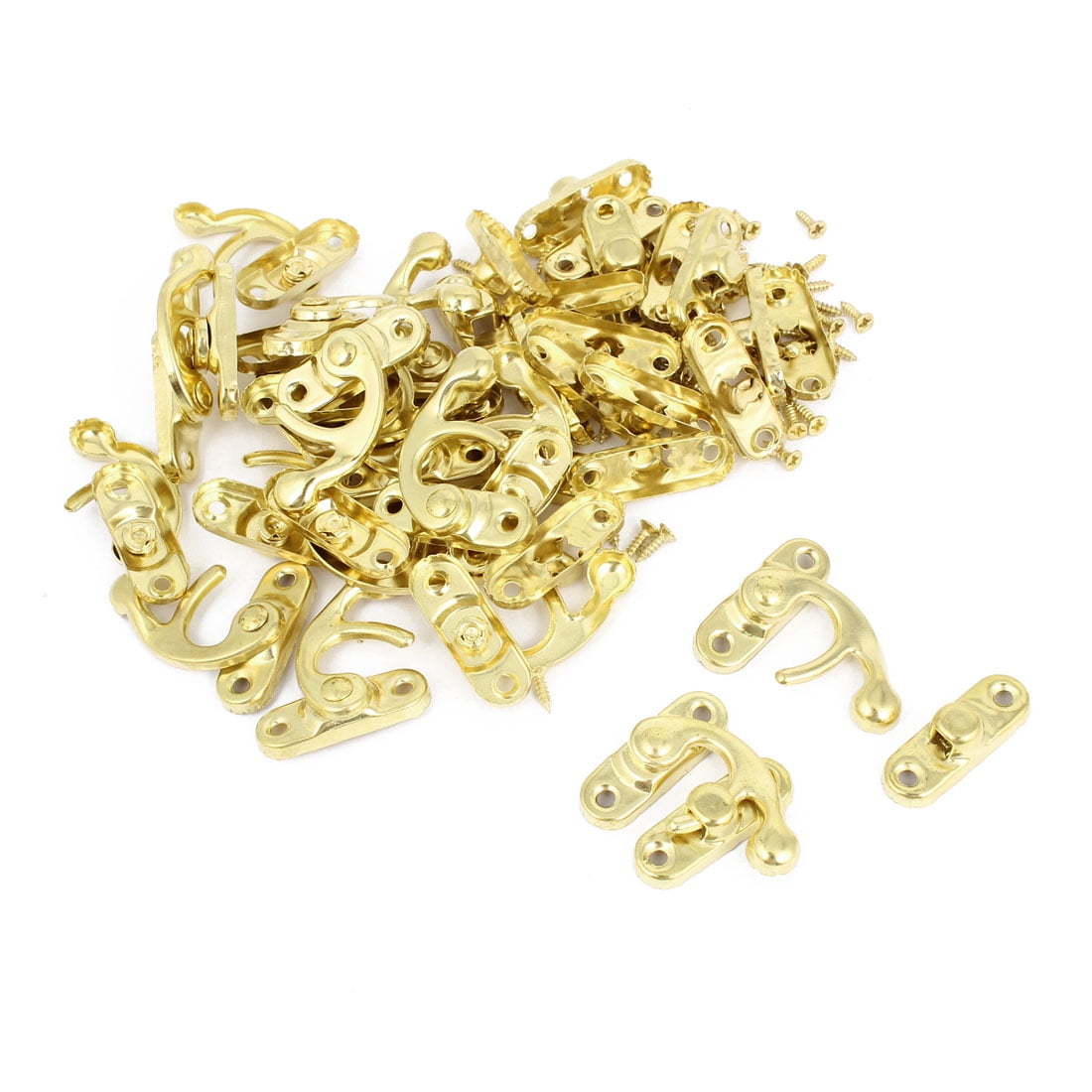 Uxcell Swing Bag Clasp Lock Box Left Latch Closure Suitcase Gold Tone ...