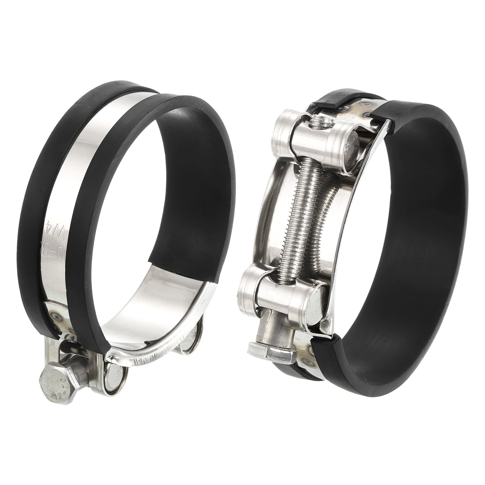 Uxcell T-Bolt Hose Clamp 2Pack 80-85mm Rubber Cushion Metal Intake ...