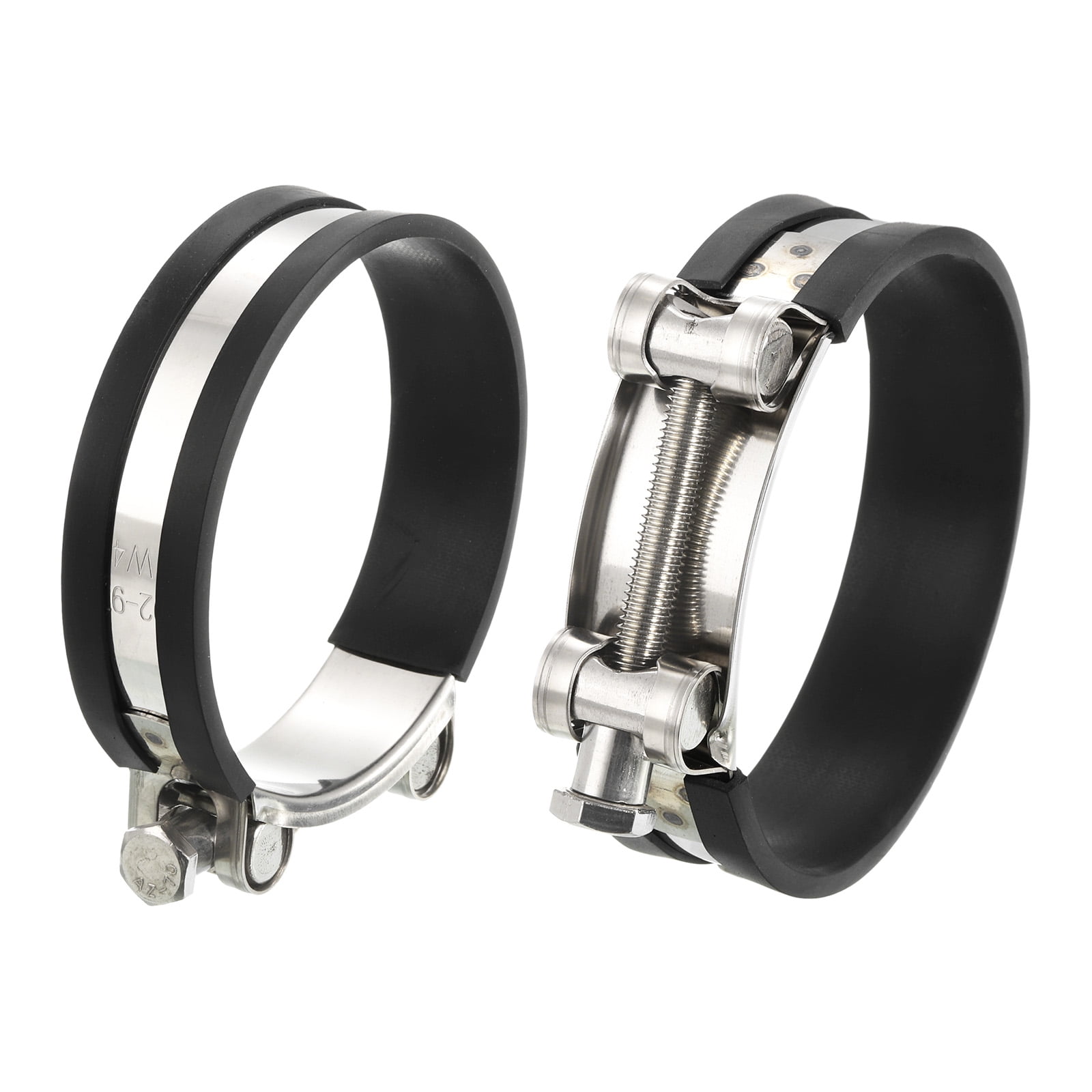 Uxcell T-Bolt Hose Clamp 2Pack 92-97mm Rubber Cushion Metal Intake ...