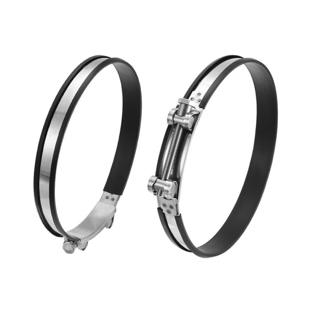 Uxcell T-Bolt Hose Clamp, 2Pcs 214-226mm Adjustable Stainless Steel ...