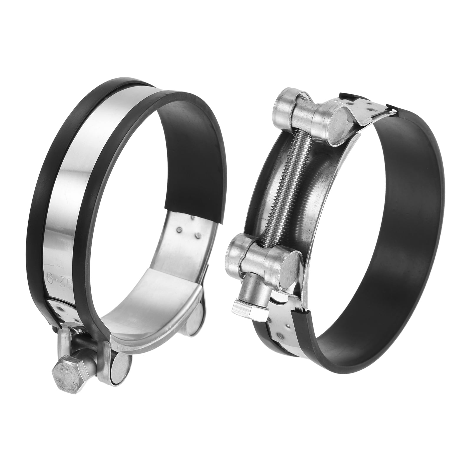 Uxcell T-Bolt Hose Clamp, 2Pcs 92-97mm Adjustable Stainless Steel Pipe ...