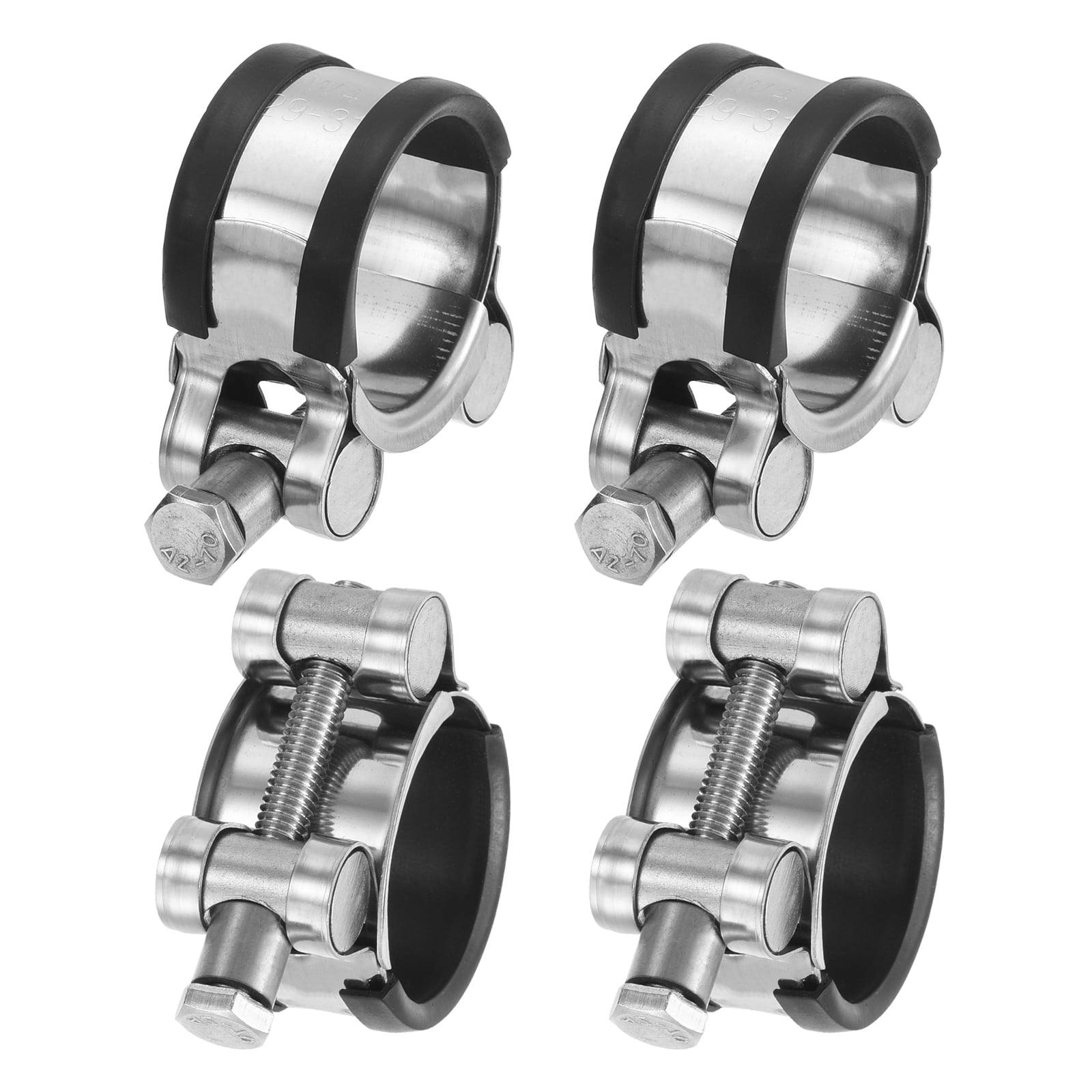 Uxcell T-Bolt Hose Clamp, 4Pcs 29-31mm Adjustable Stainless Steel Pipe ...