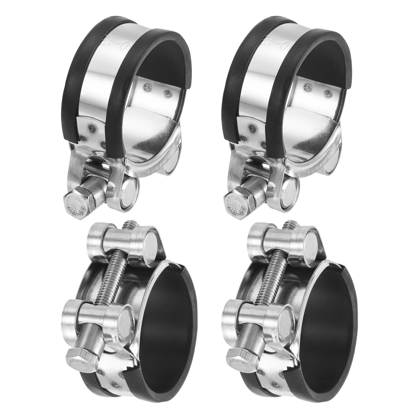 Uxcell T-Bolt Hose Clamp, 4Pcs 40-43mm Adjustable Stainless Steel Pipe ...