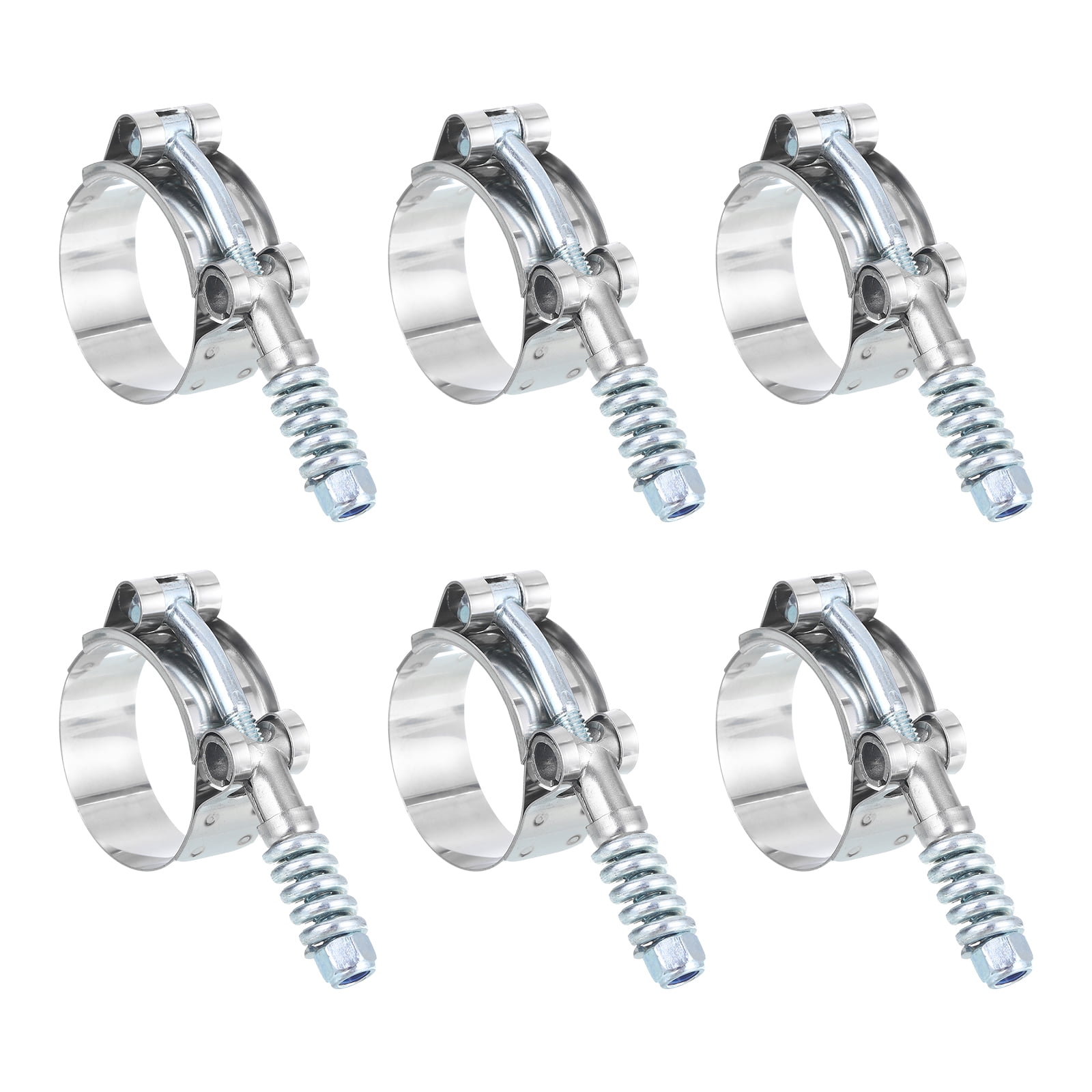 Uxcell T-Bolt Hose Clamps 6Pack 40-46mm 201 Stainless Steel Intake ...