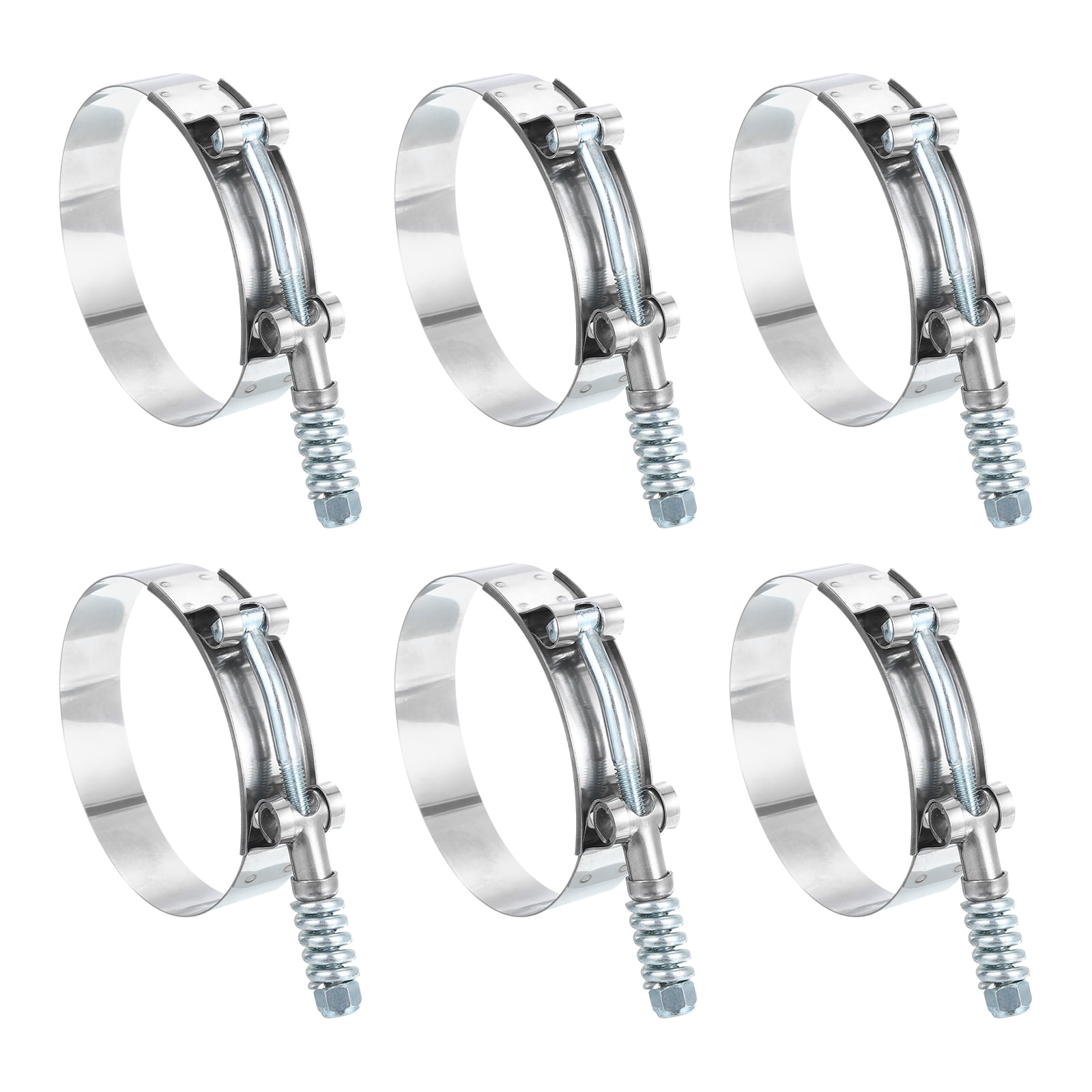 Uxcell T-Bolt Hose Clamps 6Pack 82-90mm 201 Stainless Steel Intake ...