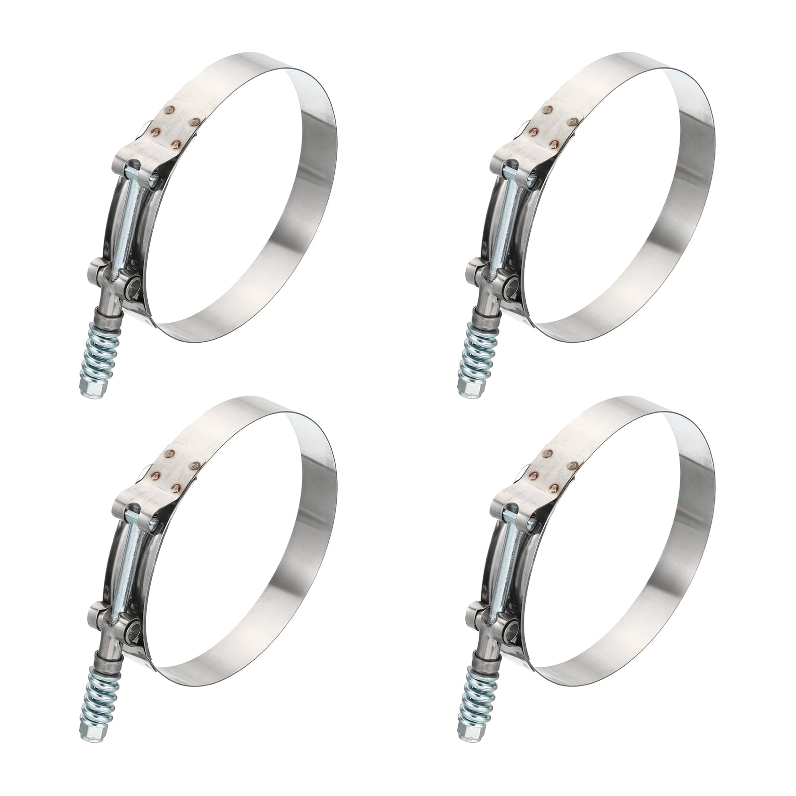 Uxcell T-Bolt Hose Clamps with Spring, 4 Pack 304 Stainless Steel ...