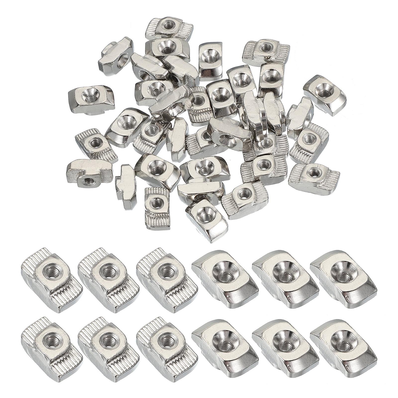 Uxcell T Nuts, T Slot Nut Hammer Head Fastener Nut, Nickel Plated ...