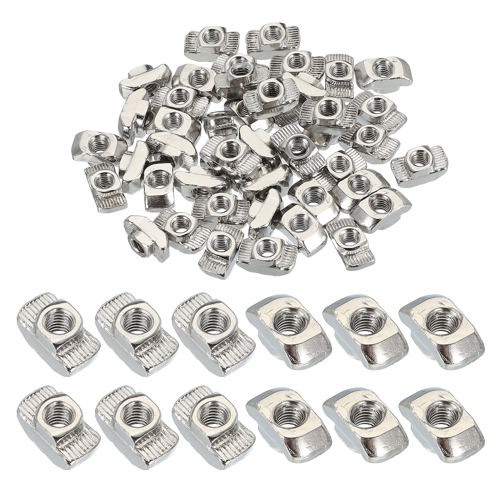 Uxcell T Nuts, T Slot Nut Hammer Head Fastener Nut, Nickel Plated Carbon Steel Nut for Aluminum ...