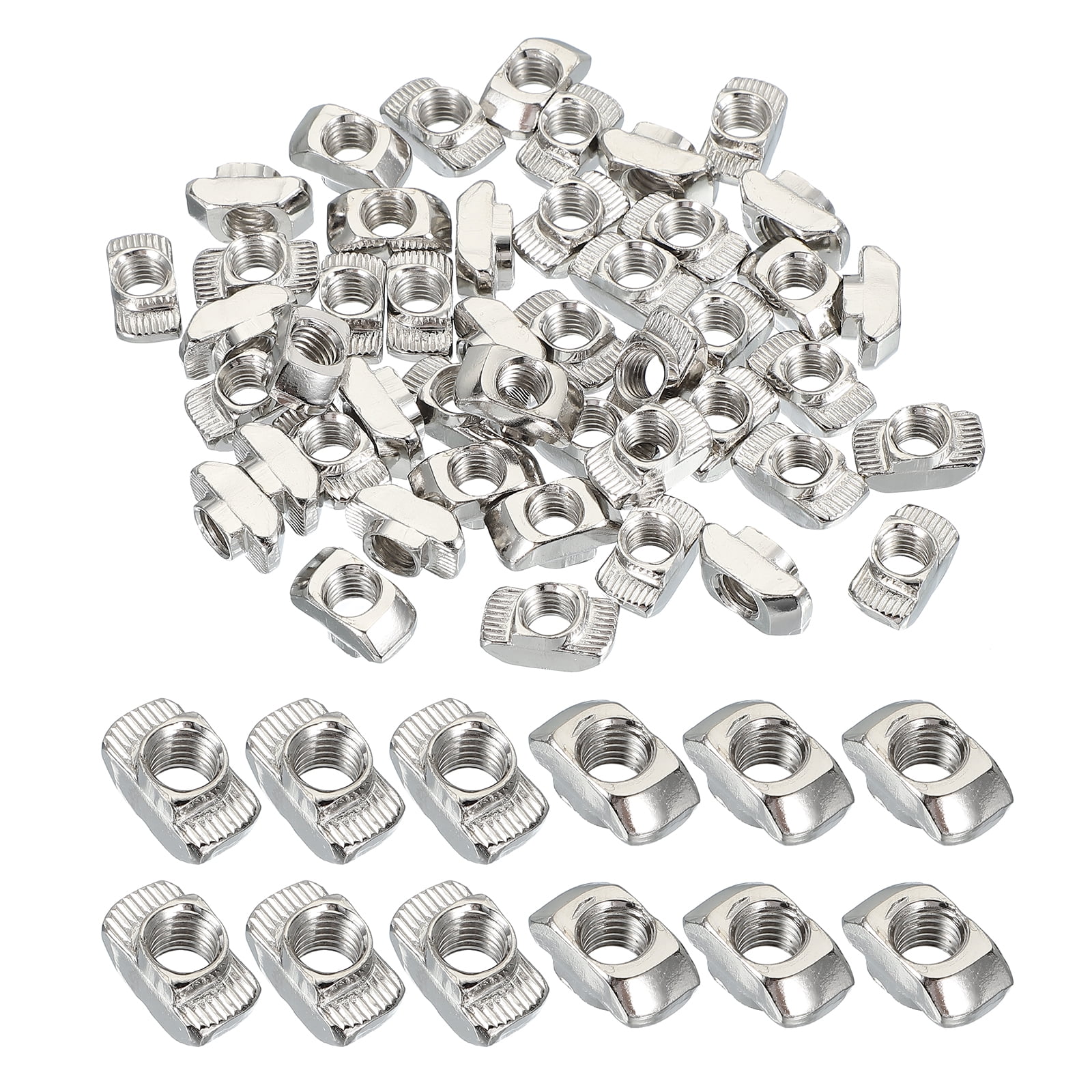 Uxcell T Nuts, T Slot Nut Hammer Head Fastener Nut, Nickel Plated Carbon Steel Nut for Aluminum ...