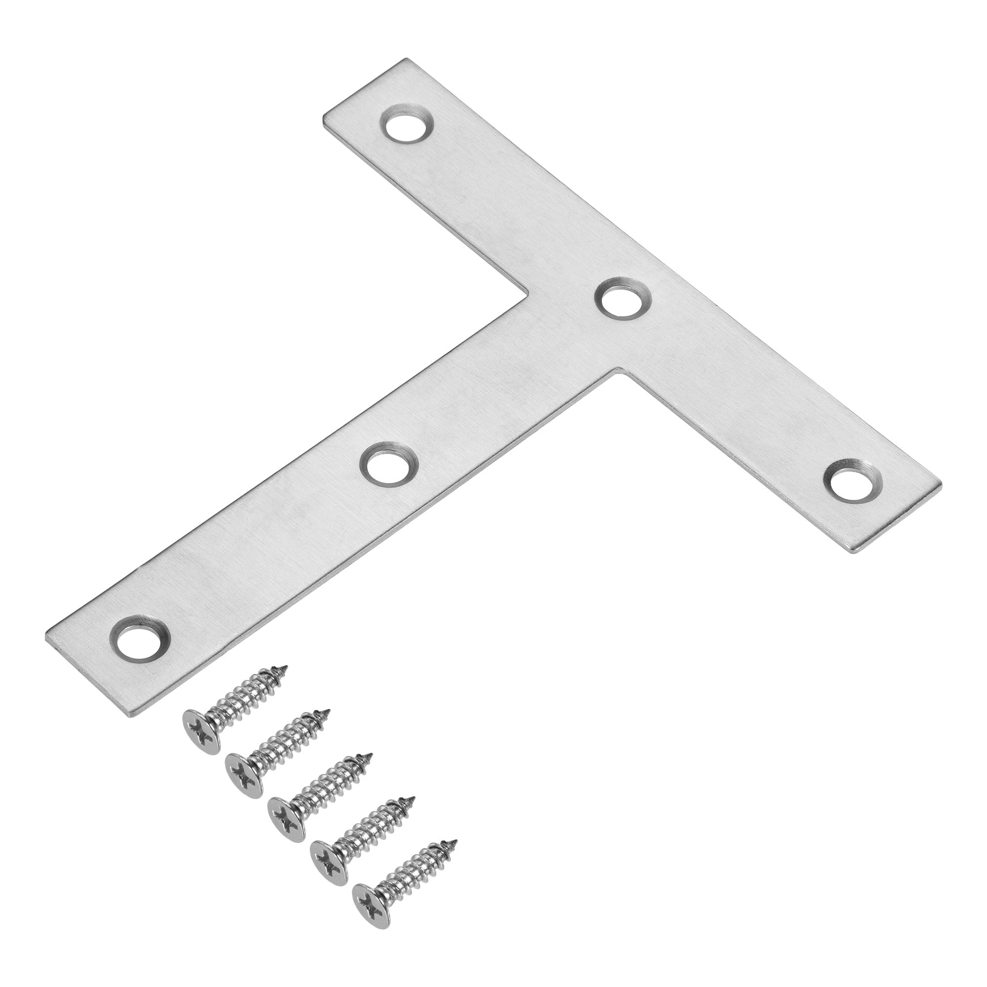 Uxcell T Shape Bracket 120x120mm Stainless Steel Polishing Silver Tone ...
