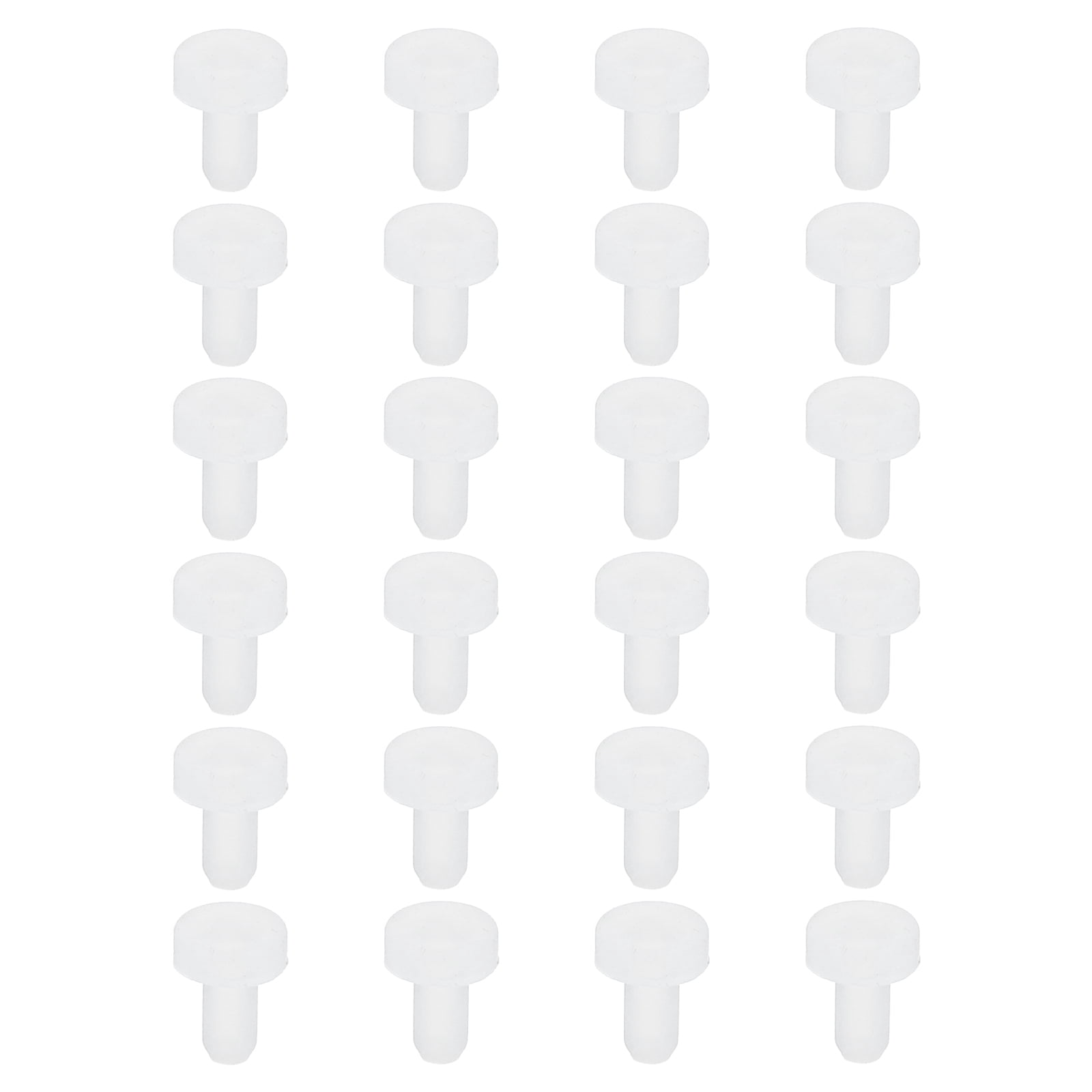 Uxcell T-Shaped Silicone Rubber Solid Plug for 2.5 to 2.65mm Hole White ...