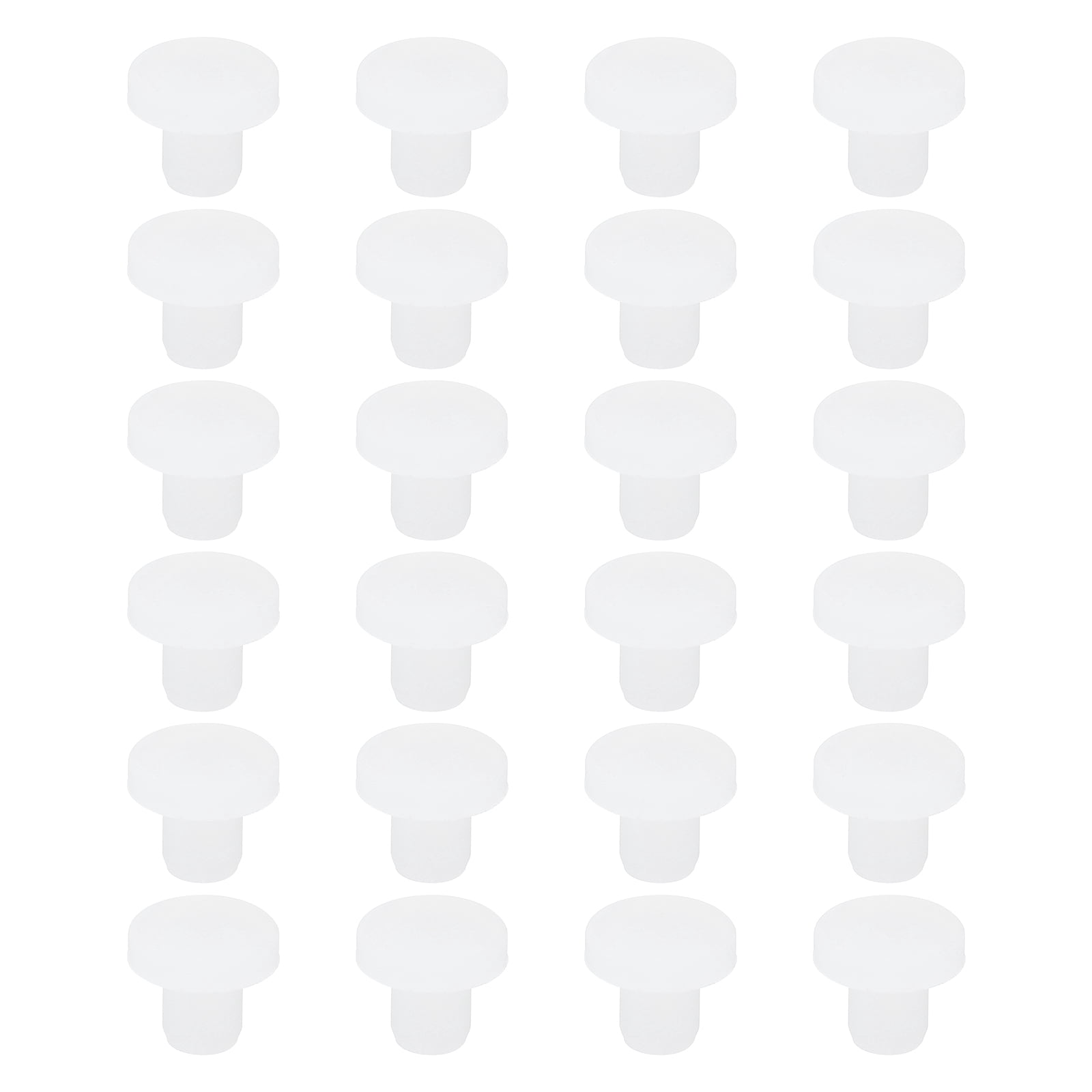 Uxcell T-Shaped Silicone Rubber Solid Plug for 7.9 to 8.0mm Hole White ...