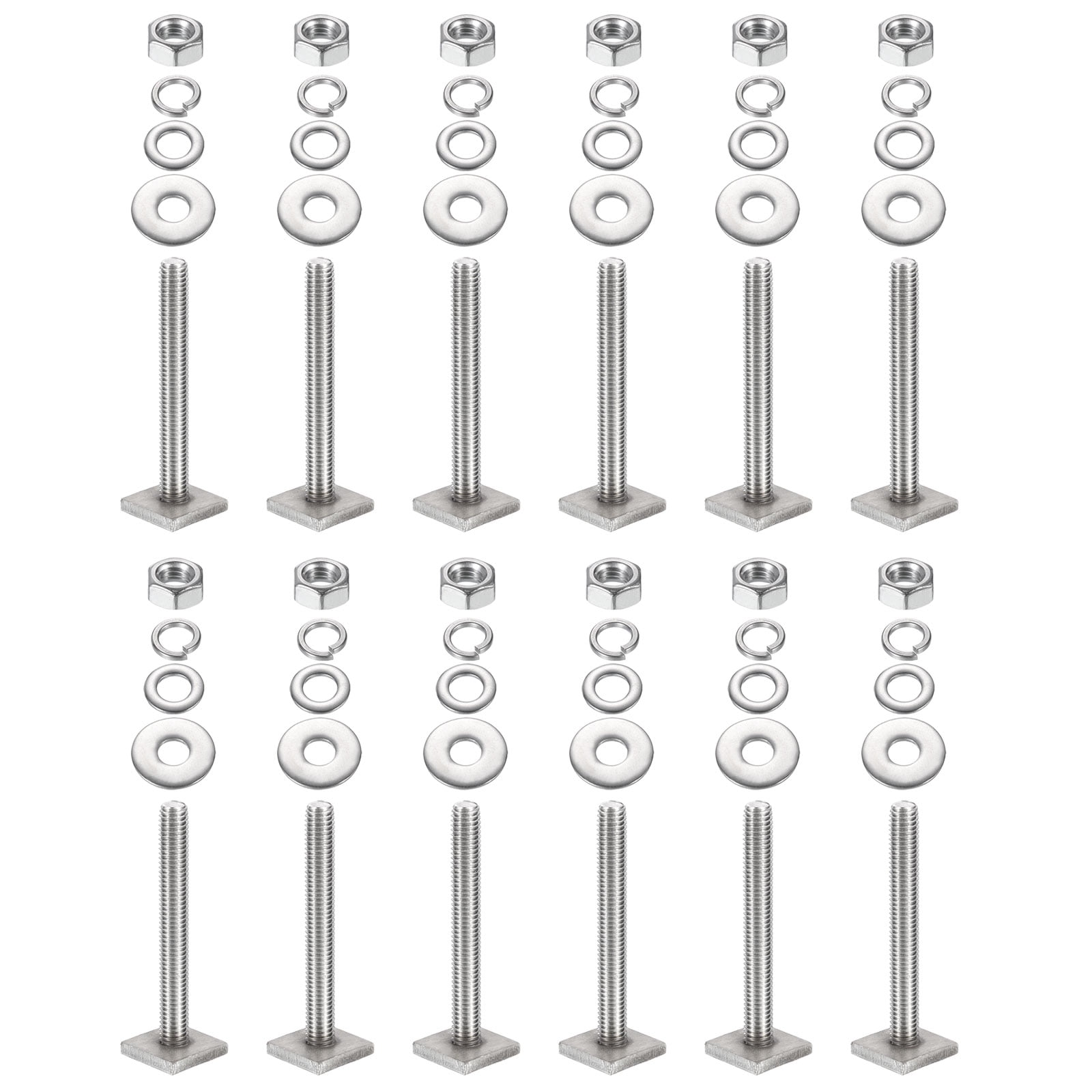 Uxcell T Slot Bolts M8 x 65mm Square Head T Bolts for Roof Rack 12 Set ...