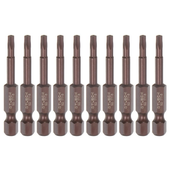 Uxcell T15 Magnetic Security Torx Screwdriver Bit 1/4" Hex Shank 2 ...