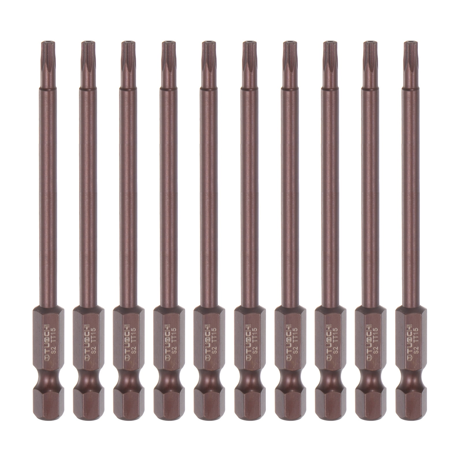Uxcell T15 Magnetic Security Torx Screwdriver Bit 1/4" Hex Shank 4" Length, Red 10 Pack ...
