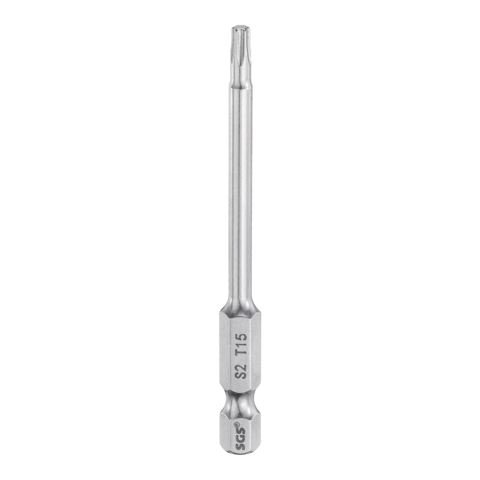 Uxcell T15 Torx Bit 1/4" Hex Shank 3" S2 Steel Magnetic Tamper ...