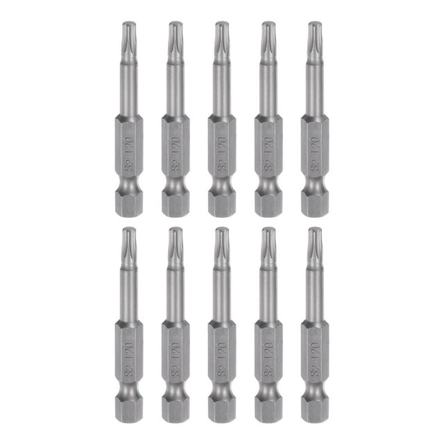 Uxcell T20 Magnetic Security Star 5 Point Torx Screwdriver Bit 1/4" Hex Shank 2" Length, 10 Pack ...