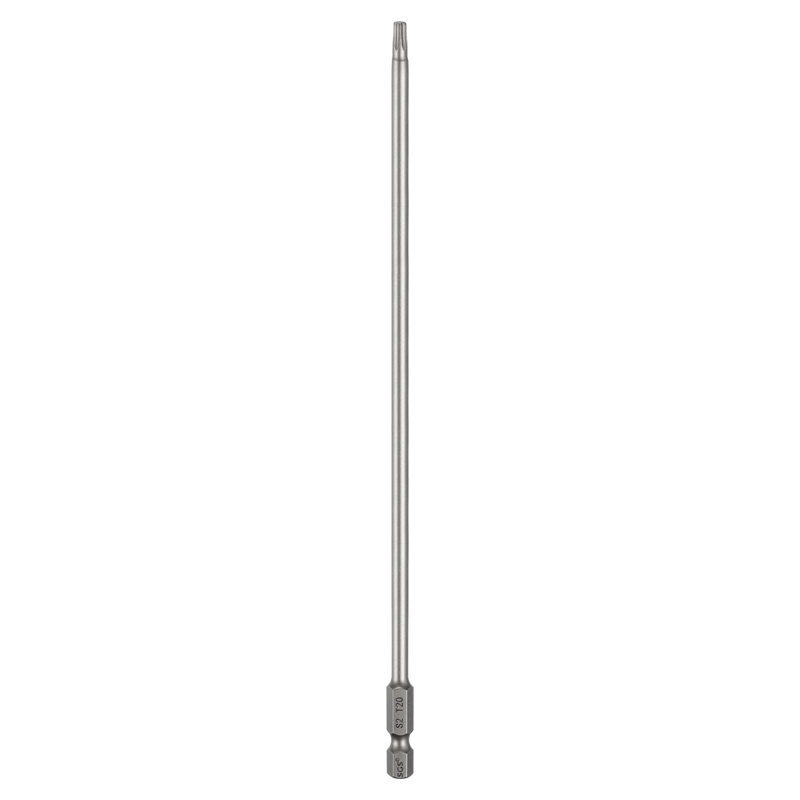 Uxcell T20 Torx Head Screwdriver Bit 1/4" Hex Shank 8" (200mm) Long ...