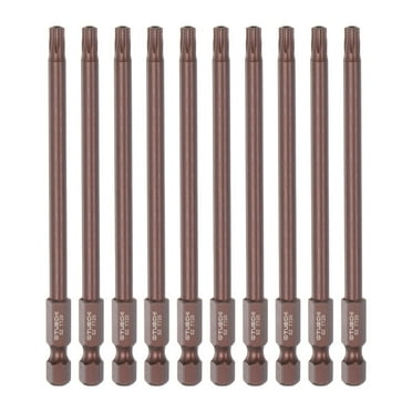 Uxcell T27 Magnetic Security Torx Screwdriver Bit 1/4" Hex Shank 6" Length, Red 2 Pack - Walmart.com