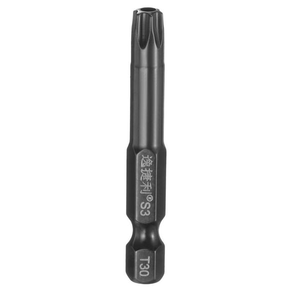 Uxcell T30 Torx Head Screwdriver Bit 1/4" Hex Shank 2" Long Magnetic ...