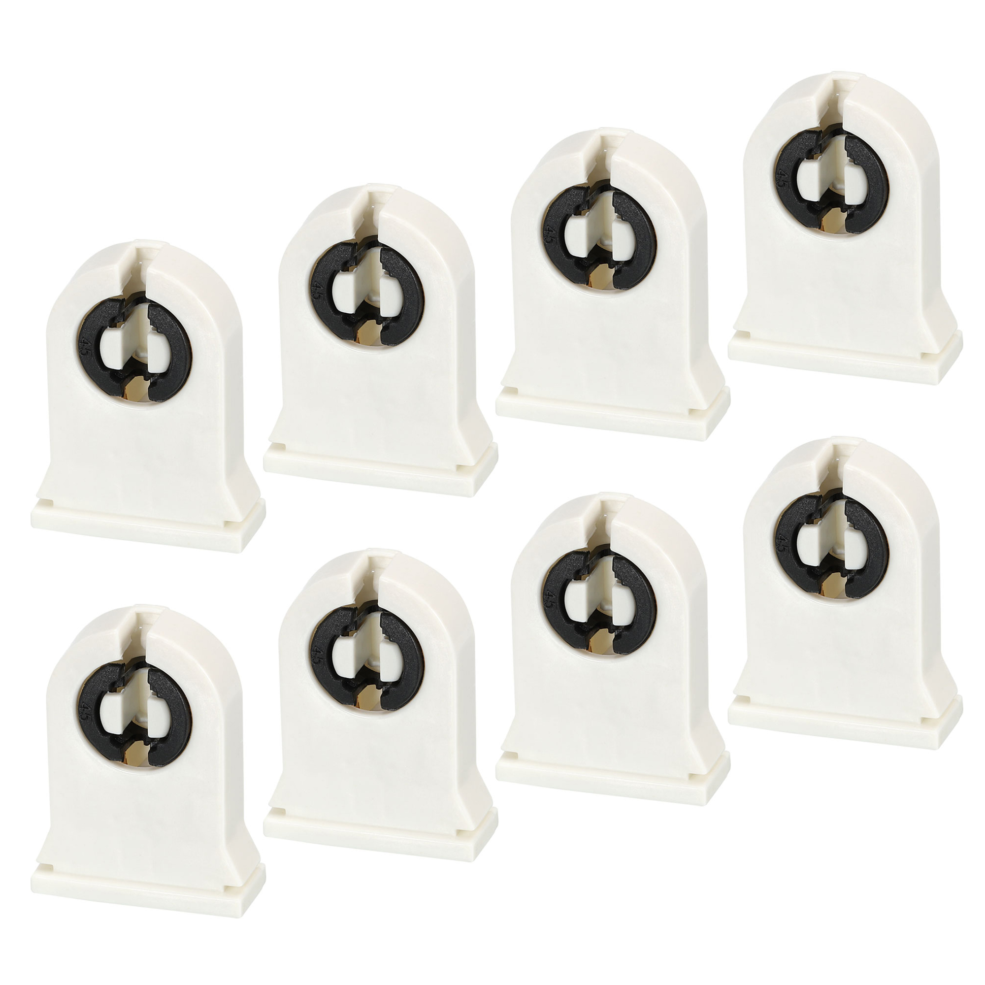 Uxcell T8 Lamp Holder Socket Non-Shunted Light Holder White and Black ...