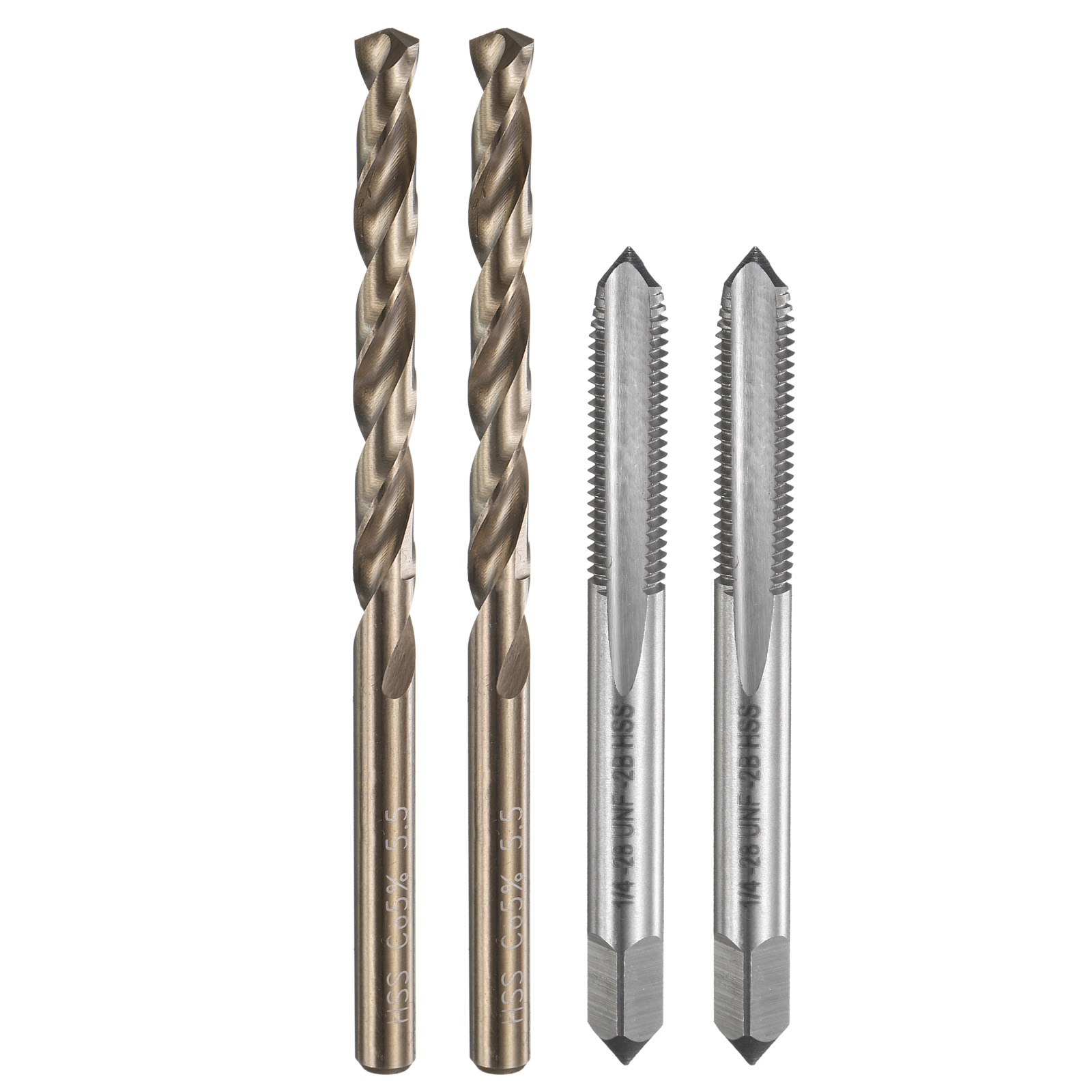 Uxcell Tap and Drill Bit Set, 2pcs 1/4-28 UNF Straight Flute Thread ...